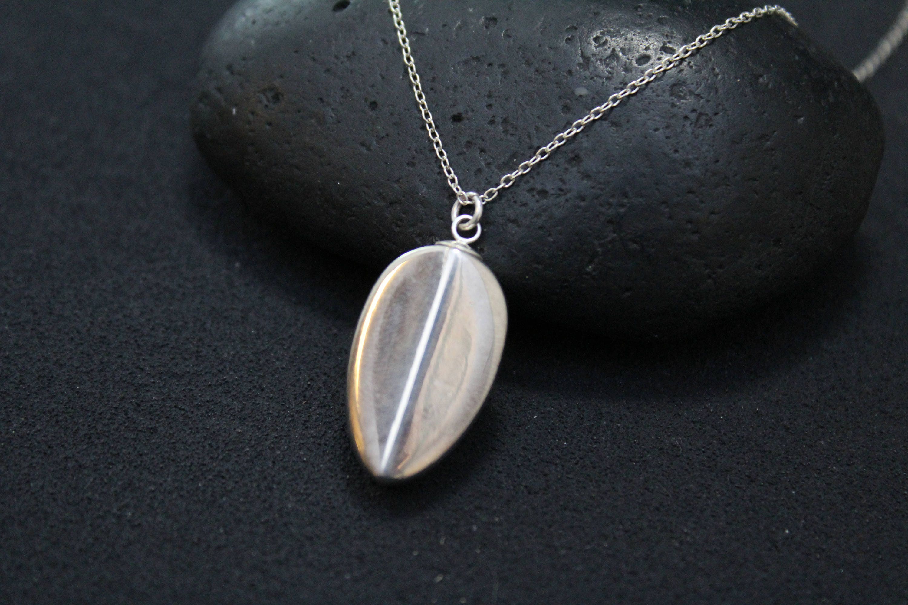 Simple Sterling Silver Modern Leaf Pendant, Modernist Sterling Necklace ...