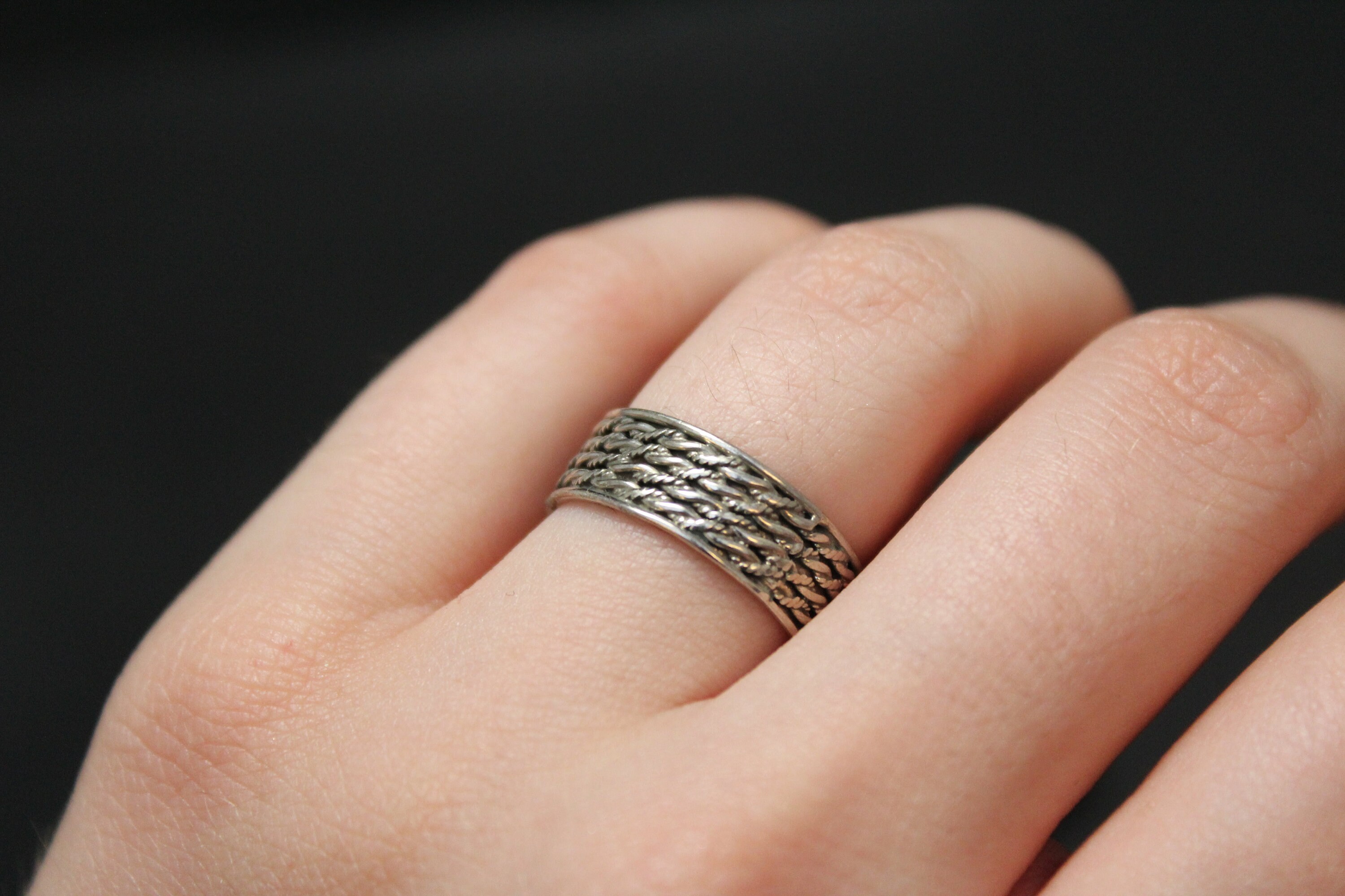Sterling Silver Tribal Band Ring, Sterling Silver Patterned Band Ring ...