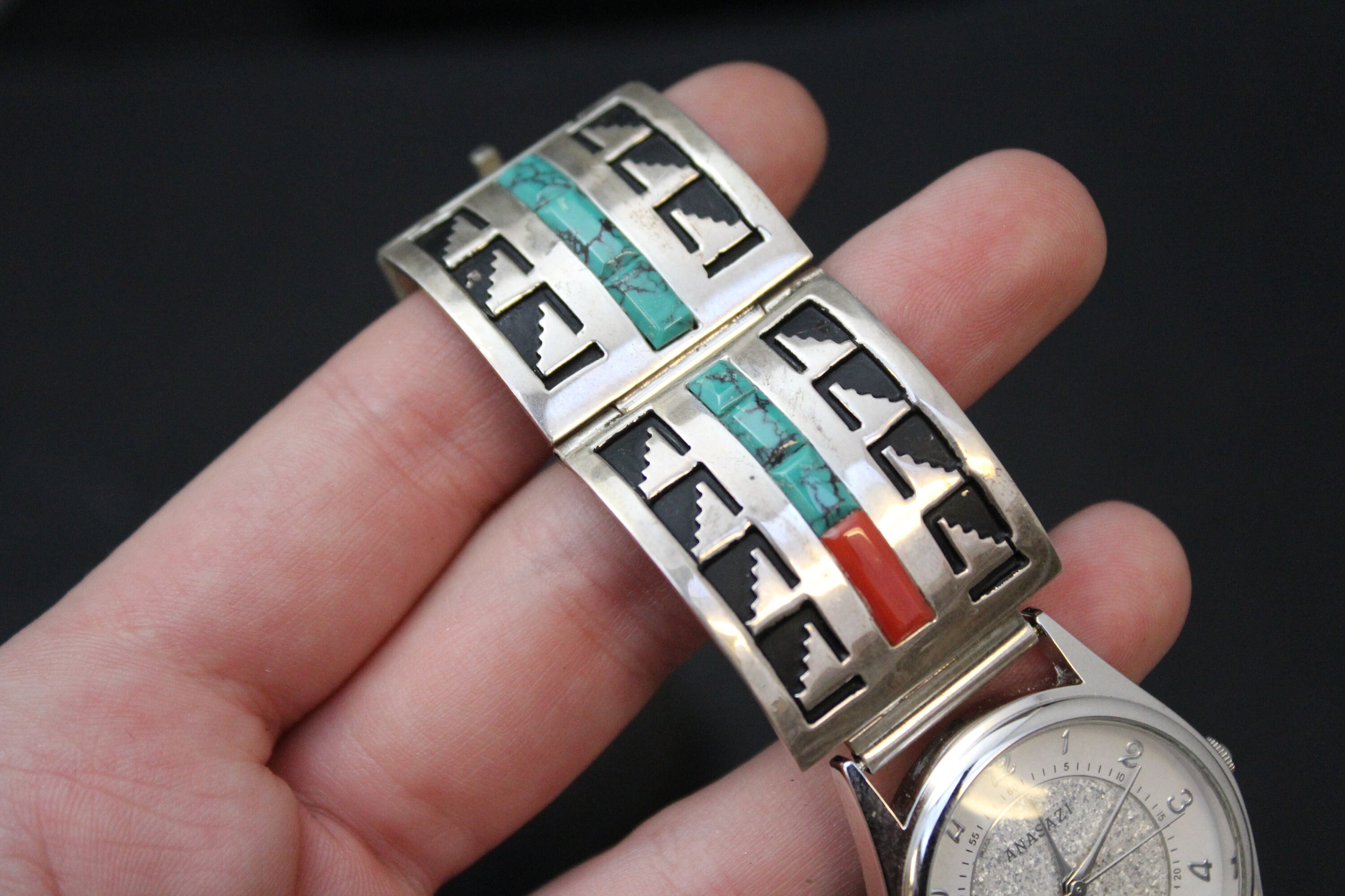 RARE Sterling Silver ALVIN and LULA Begay Watch, Sterling Turquoise and ...