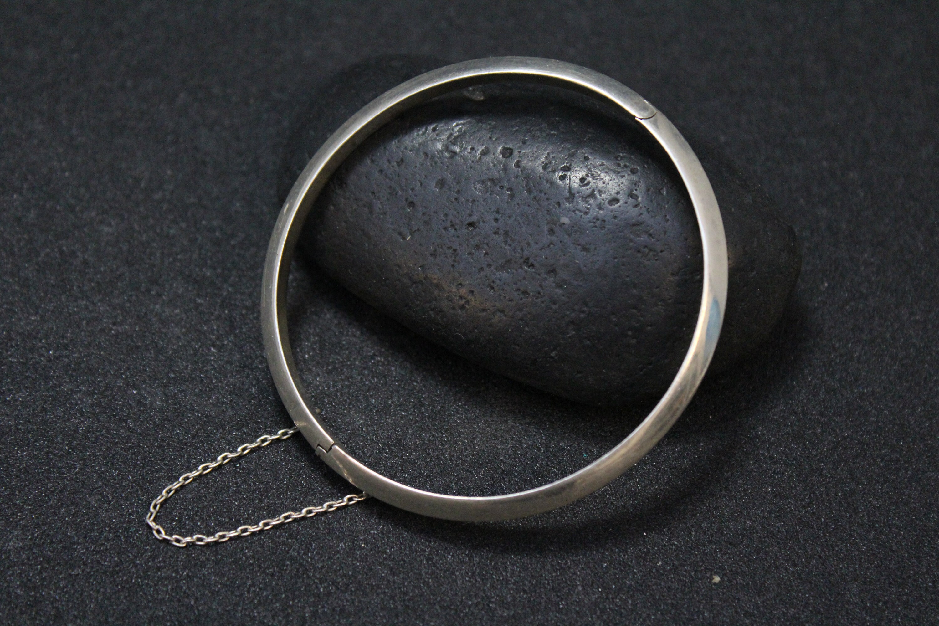 Simple Sterling Silver Hinged Bangle Bracelet, Minimalist Silver ...
