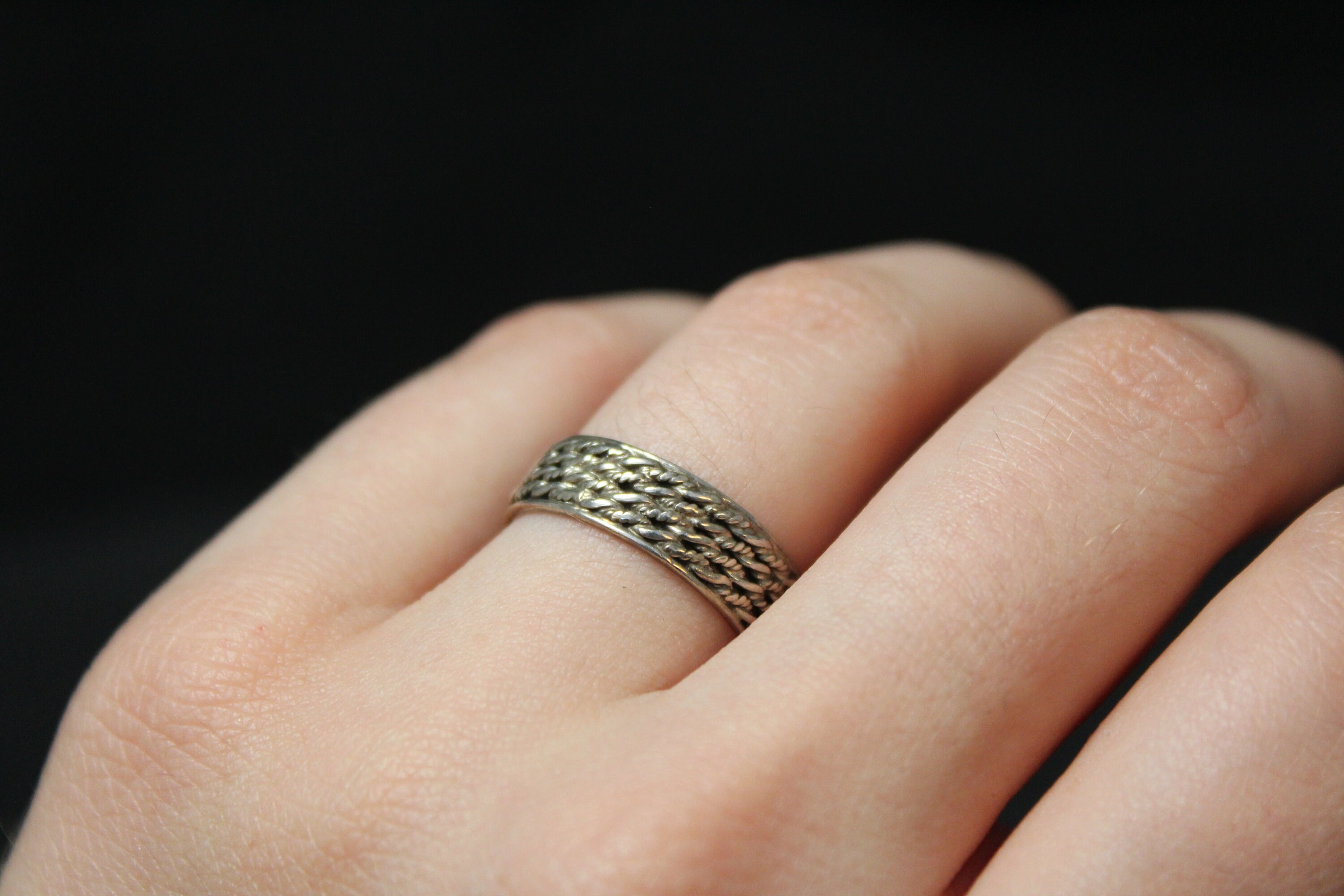 Sterling Silver Tribal Band Ring, Sterling Silver Patterned Band Ring ...