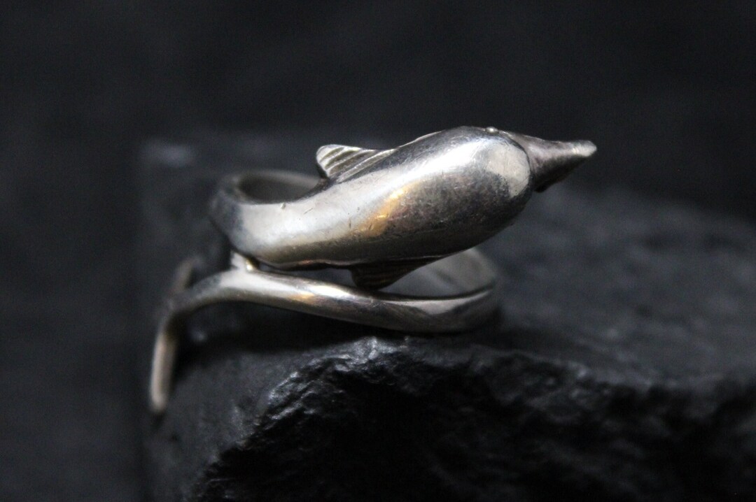 Sterling Silver Dolphin Wrap Ring, Dolphin Ring, Sterling Silver ...