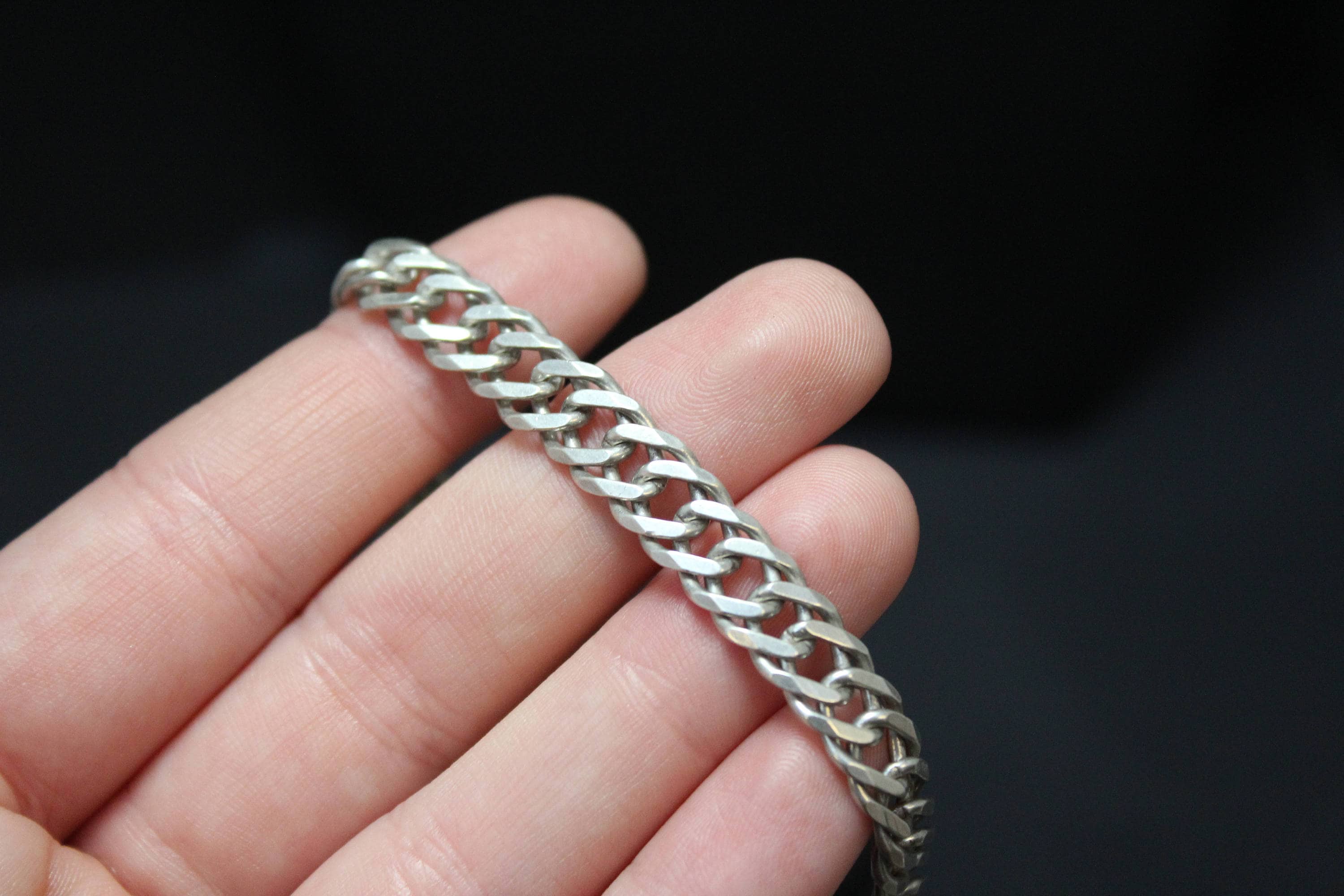Heavy Sterling Silver Italian Double Curb Link Chain, Heavy Sterling ...