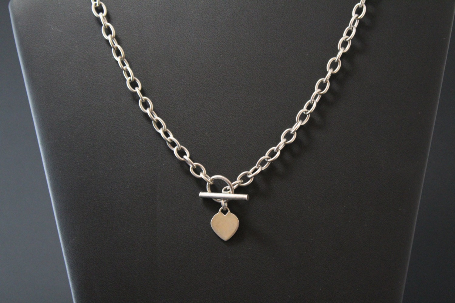 Valentine's Day Heavy Sterling Silver Cable Chain with Engravable Heart ...