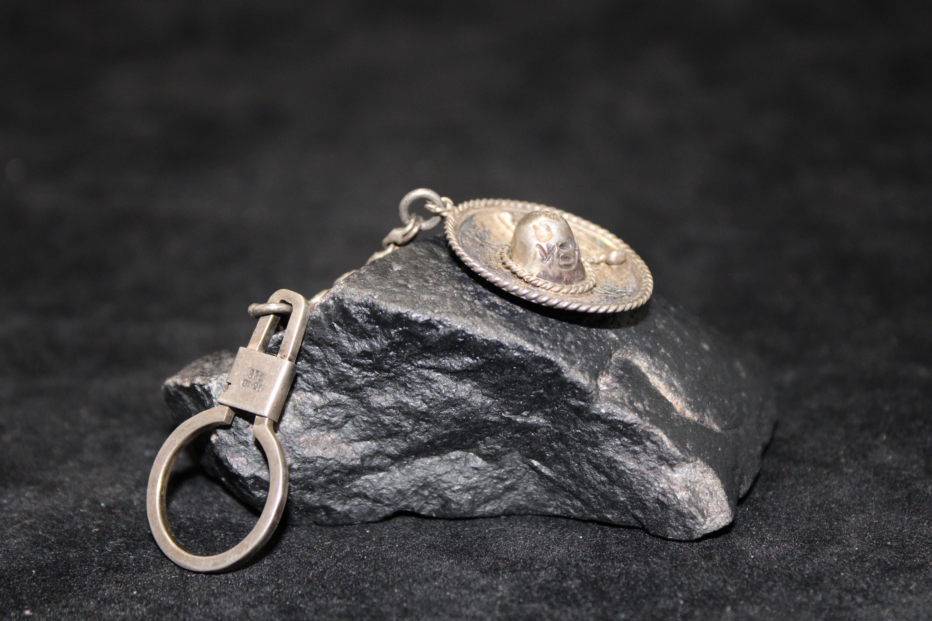 Sterling Silver Mexican Sombrero Keychain
