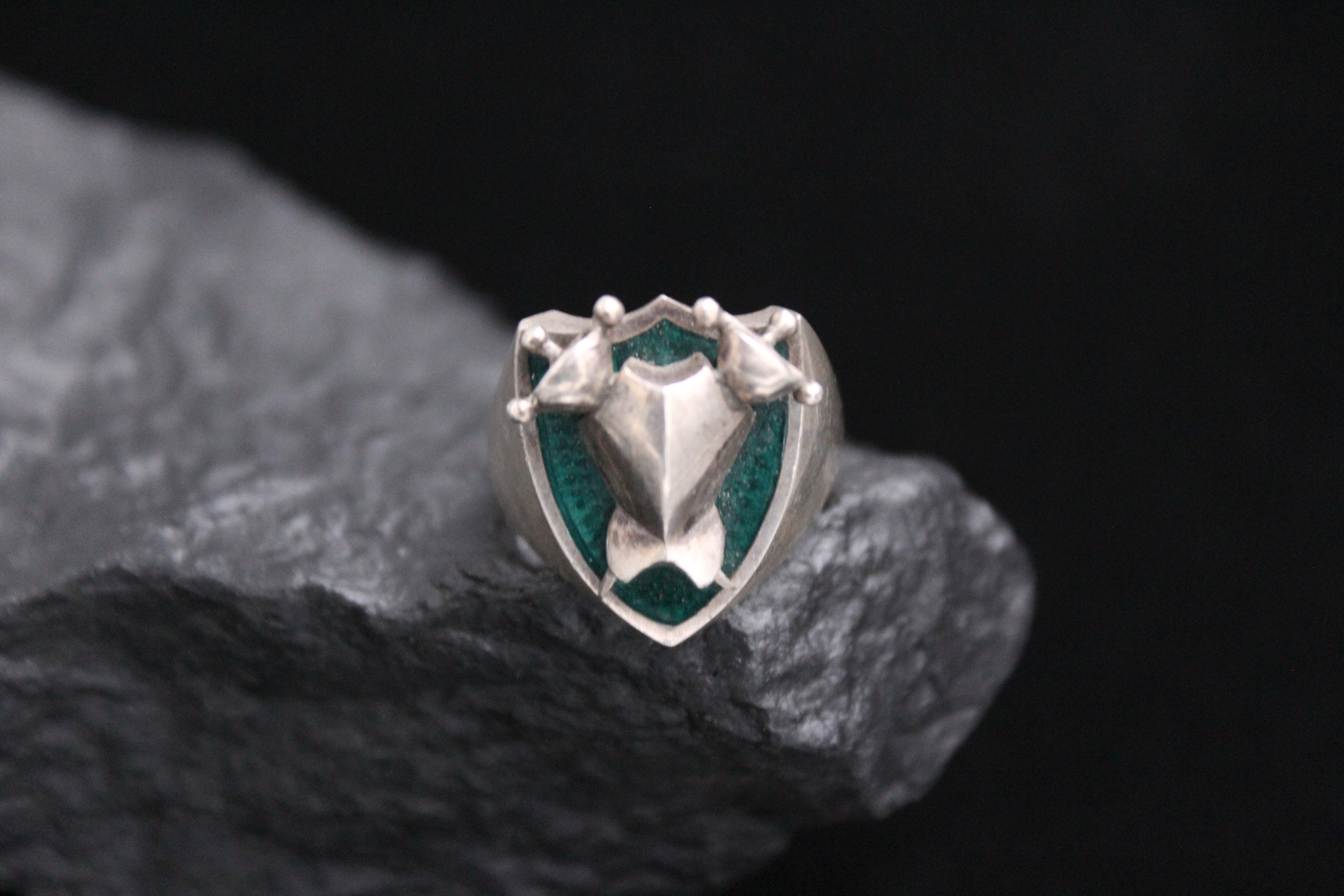 Sterling Silver Medieval Knight Armor Vintage Ring with Swords and ...