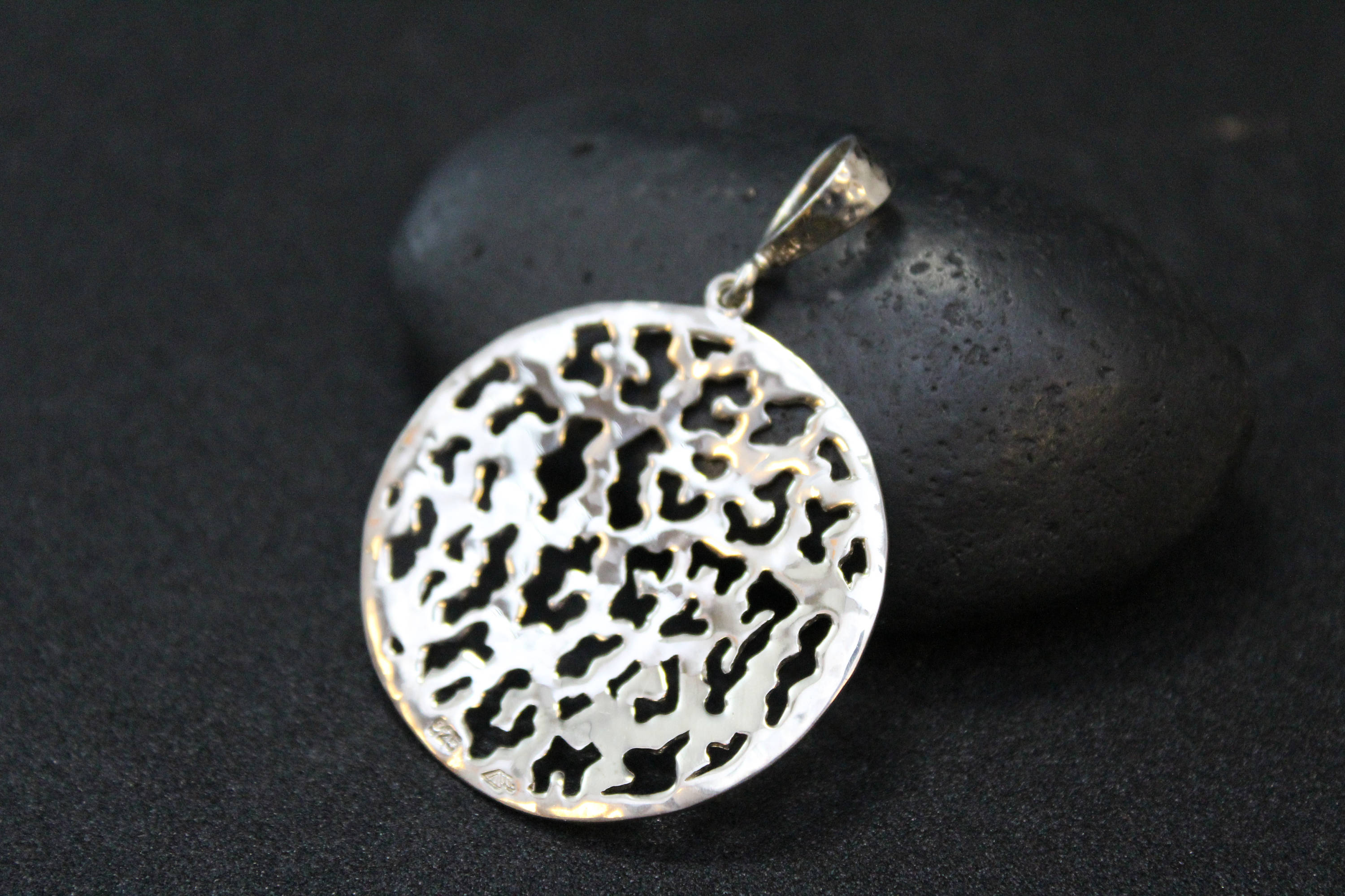 Sterling Silver Cut Out Round Pendant, Cut Out Sterling Silver Pendant ...
