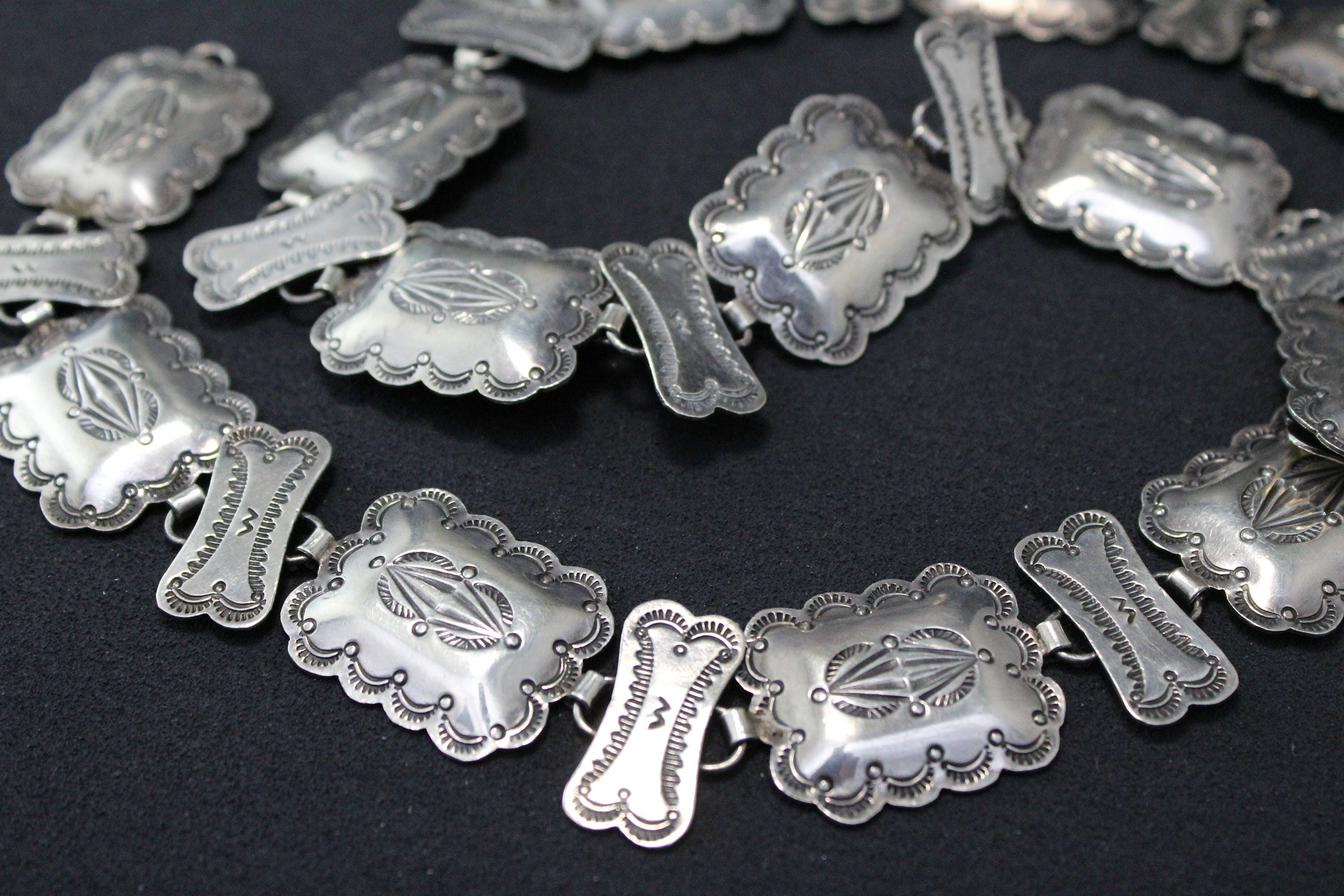 Sterling Silver Native American Stamped Hatband, Sterling Navajo ...