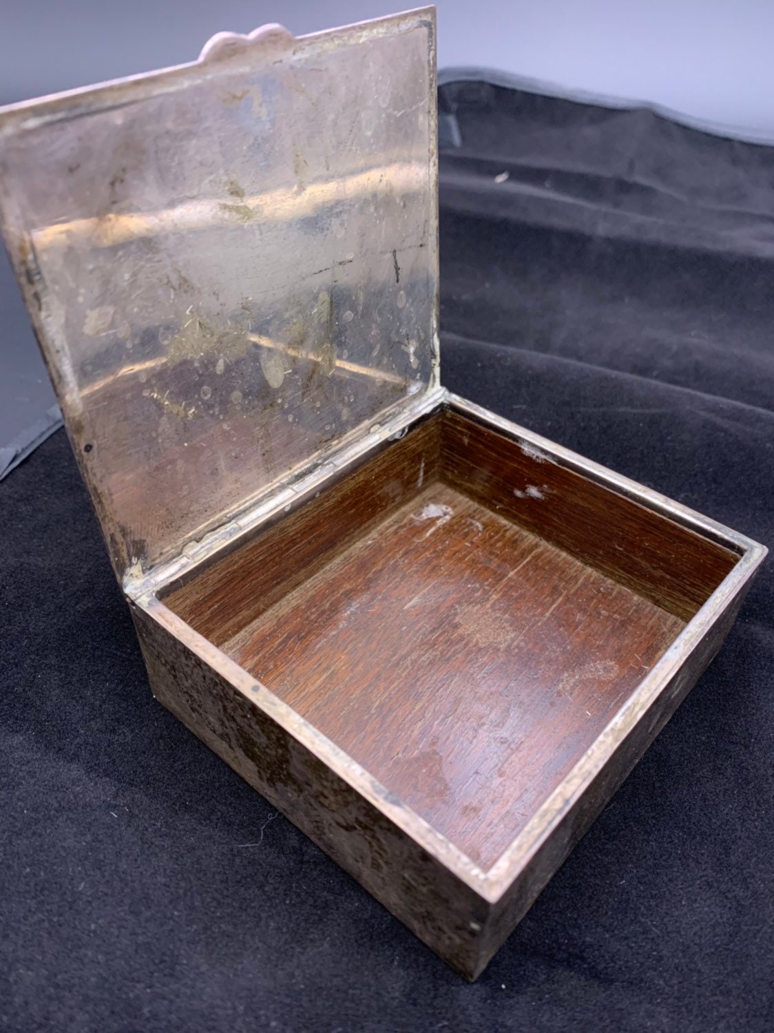 Antique Sterling Silver Storage Box, Large Sterling Trinket Box, Made ...