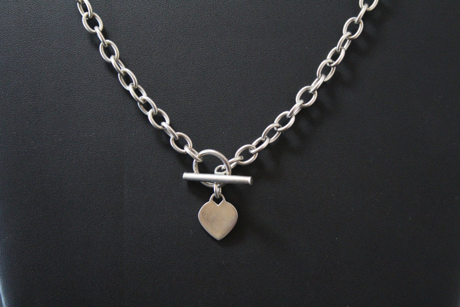 Valentine's Day Heavy Sterling Silver Cable Chain with Engravable Heart ...