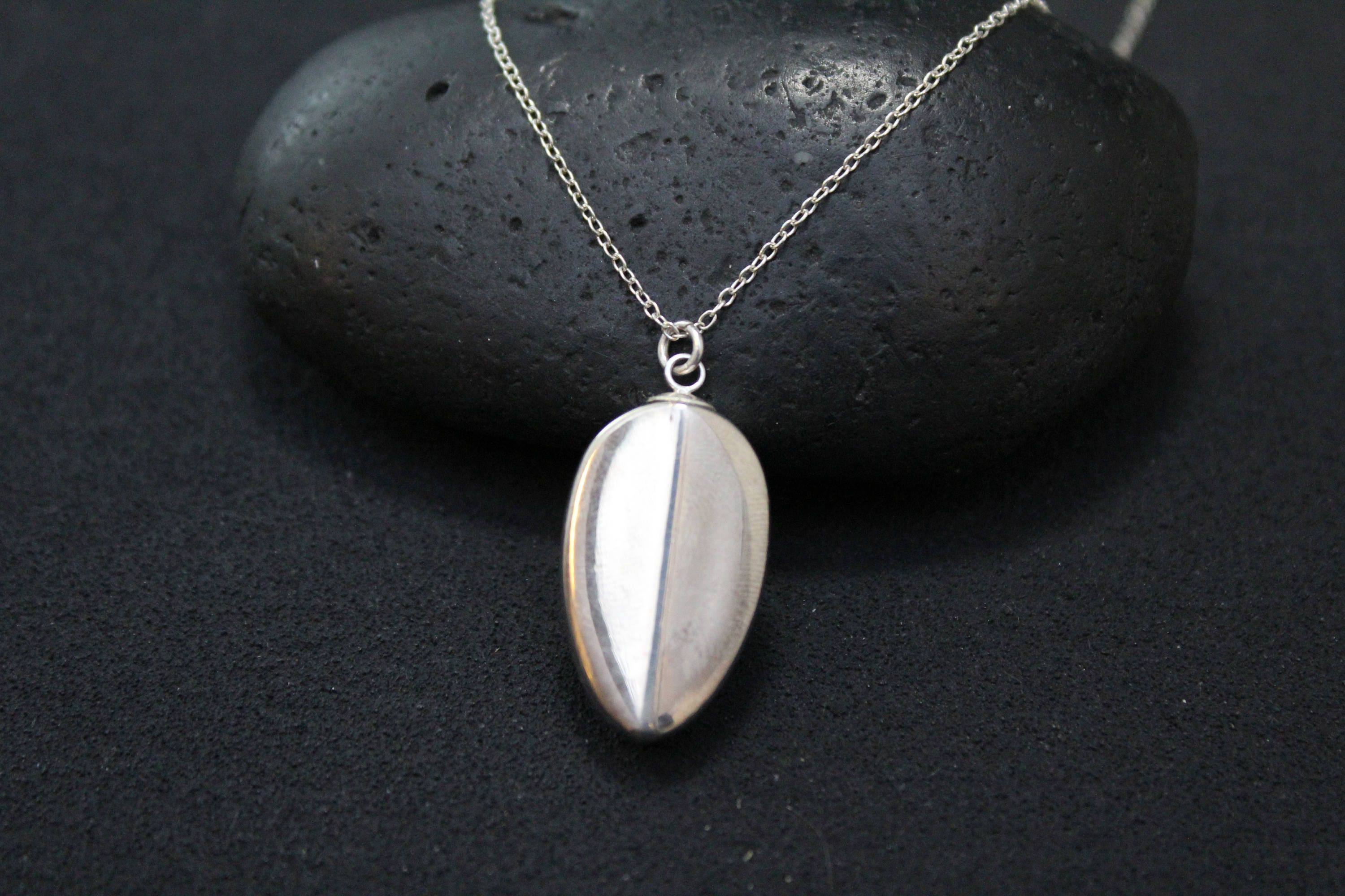 Simple Sterling Silver Modern Leaf Pendant, Modernist Sterling Necklace ...