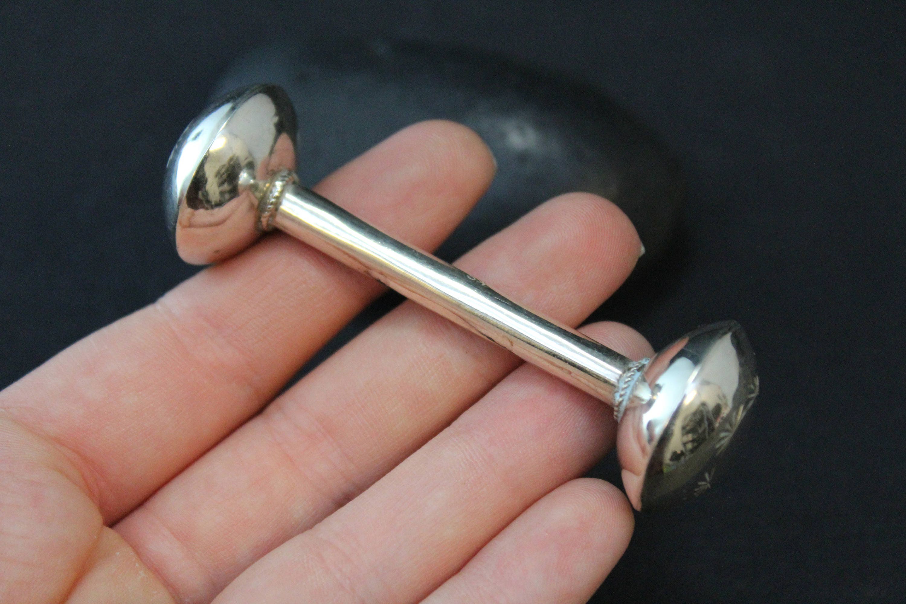 Sterling Silver Native American Baby Rattle, Sterling Navajo Rattle ...