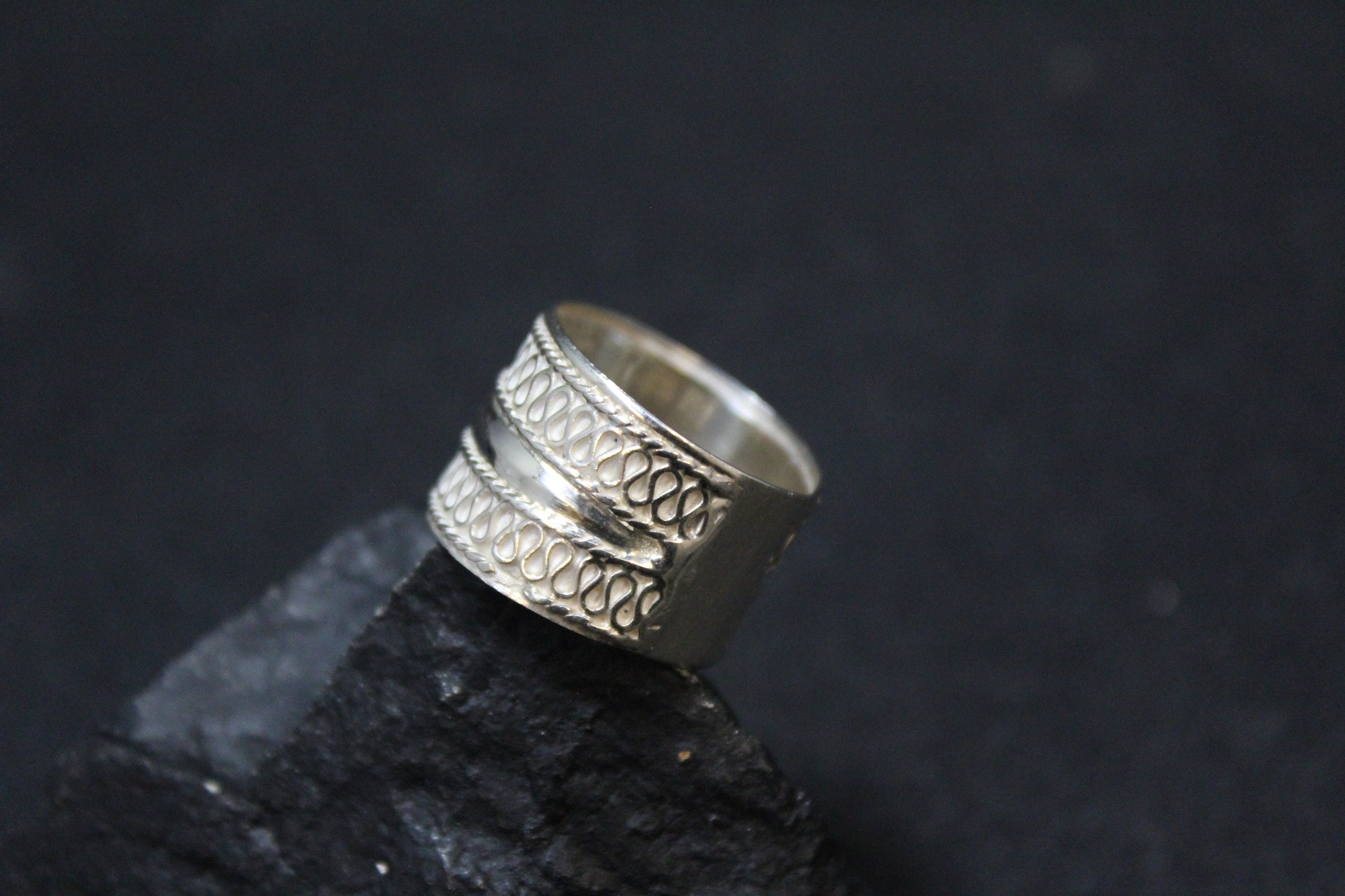 Sterling Silver Cigar Band Ring, Wide Sterling Band, Wide Silver Band ...