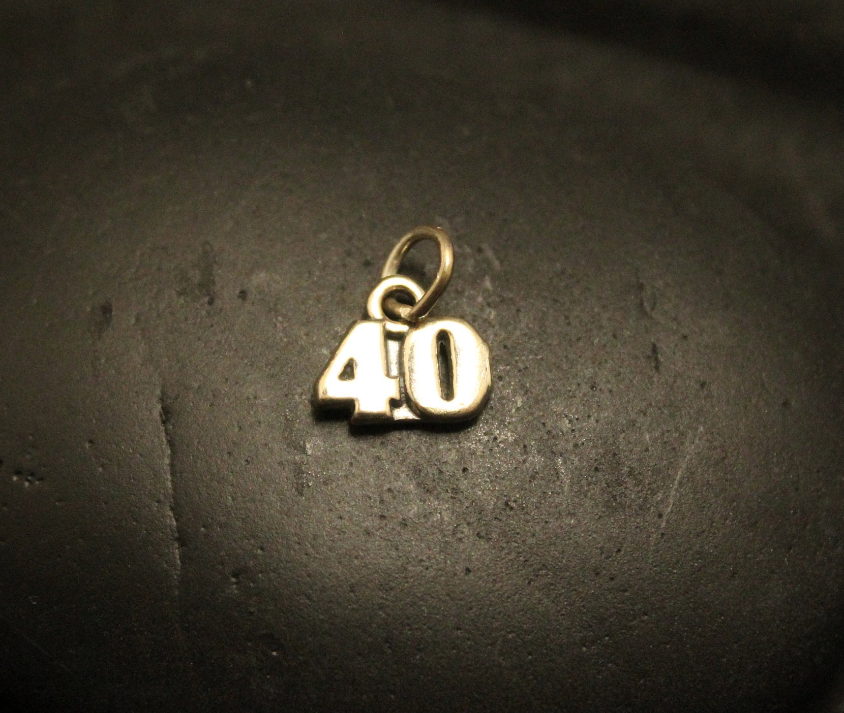 Sterling Silver Number Forty Charm, Solid Silver 40 Charm, Special ...