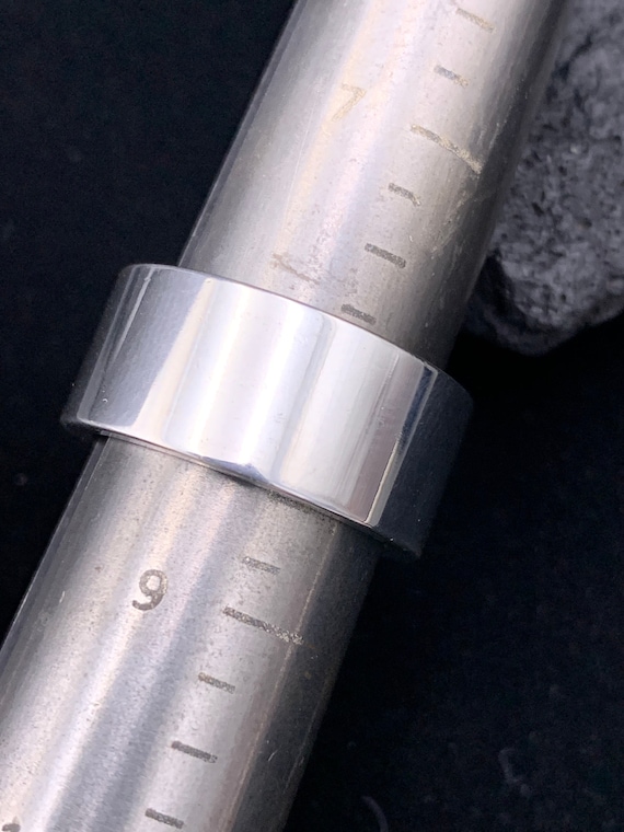 Wide Sterling Band Ring, Cigar Band Ring, Plain 925 W… - Gem