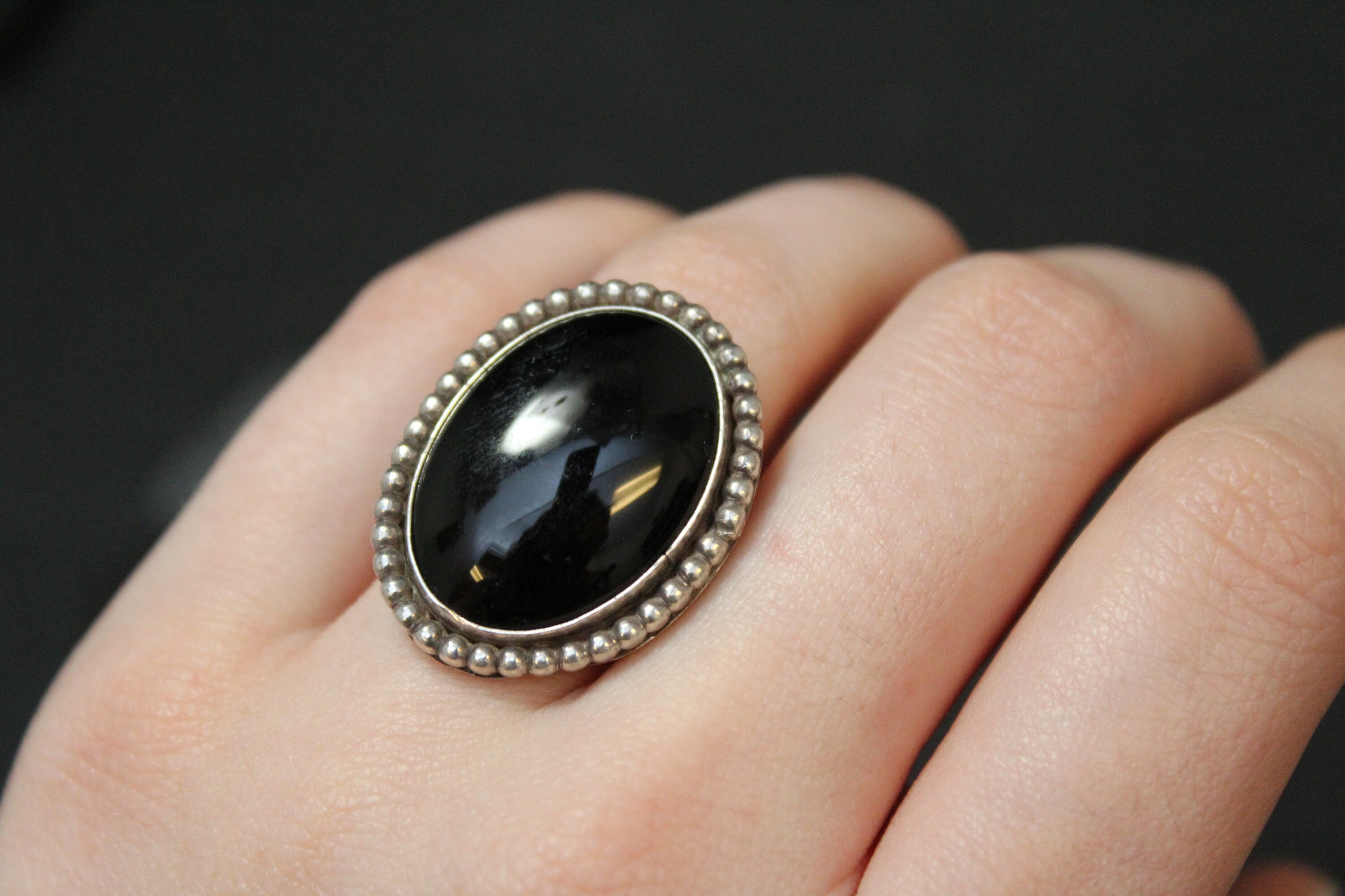 Sterling Silver Unisex Oval Onyx Ring, Men's Sterling Silver Ring, Men ...