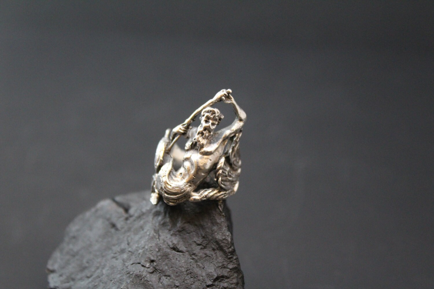 Unique Sterling Silver Poseidon Ring, Greek Mythology, Greek God ...