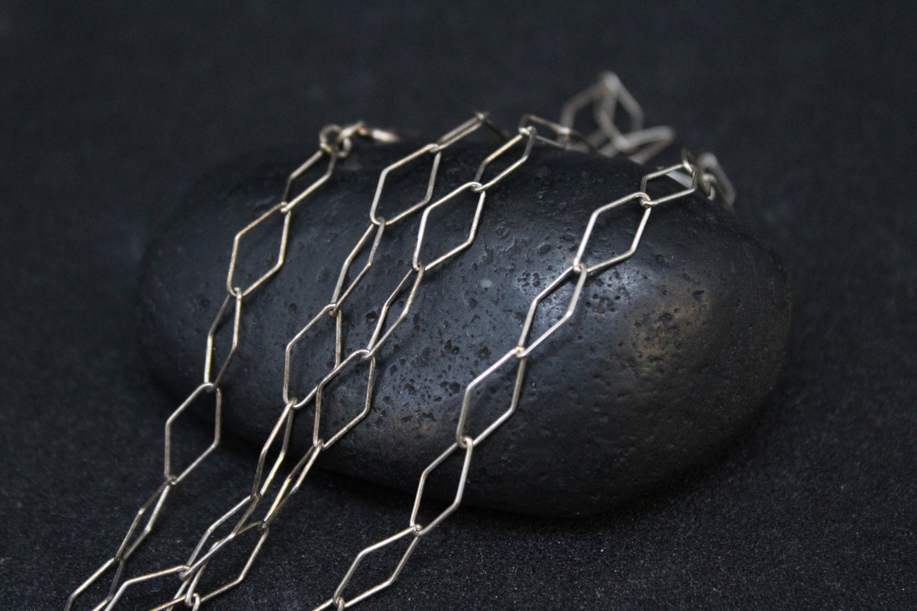 Sterling Silver Diamond Link Necklace, Sterling Silver Link Chain ...