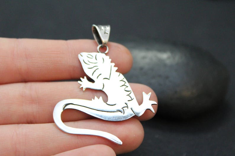 Sterling Silver Iguana Pendant, Iguana Jewelry, Sterling Iguana Pendant ...