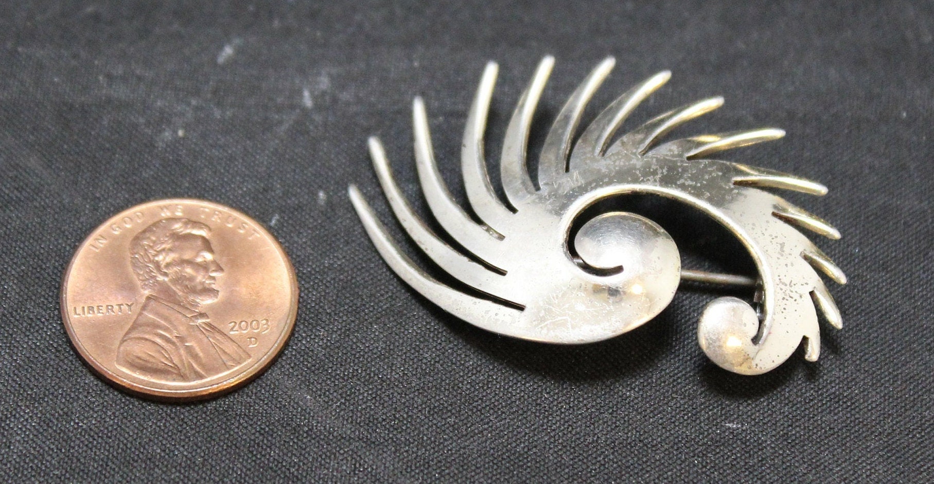 Sterling Silver Handmade Abstract Pin, Sterling Silver Geometric Brooch