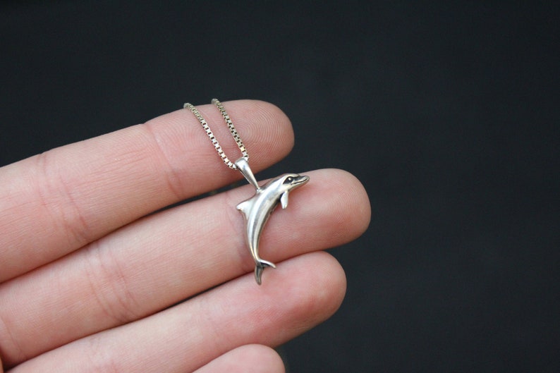 Sterling Silver Dolphin Necklace, Dolphin Jewelry, Sterling Silver ...