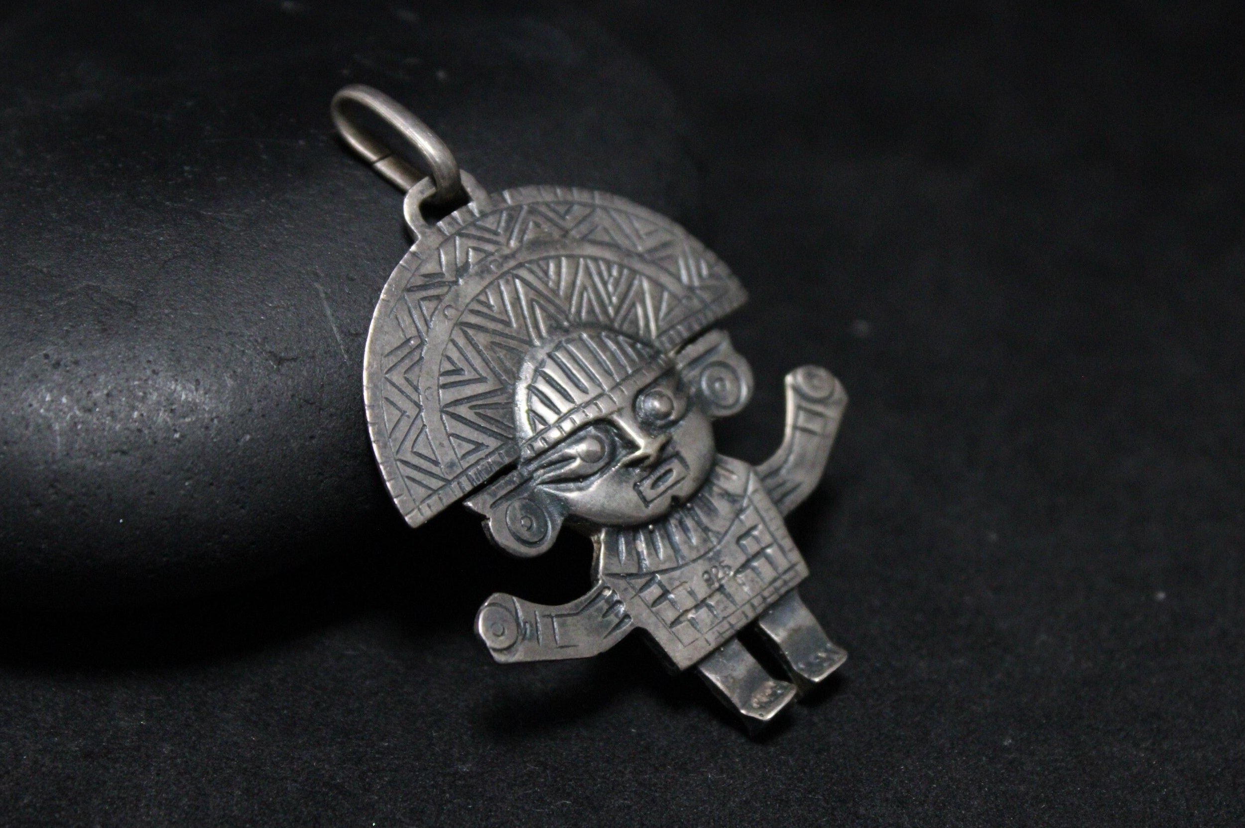 Sterling Silver Peruvian Tumi Amulet, Aztec Maya Inca Pendant, Tumi ...