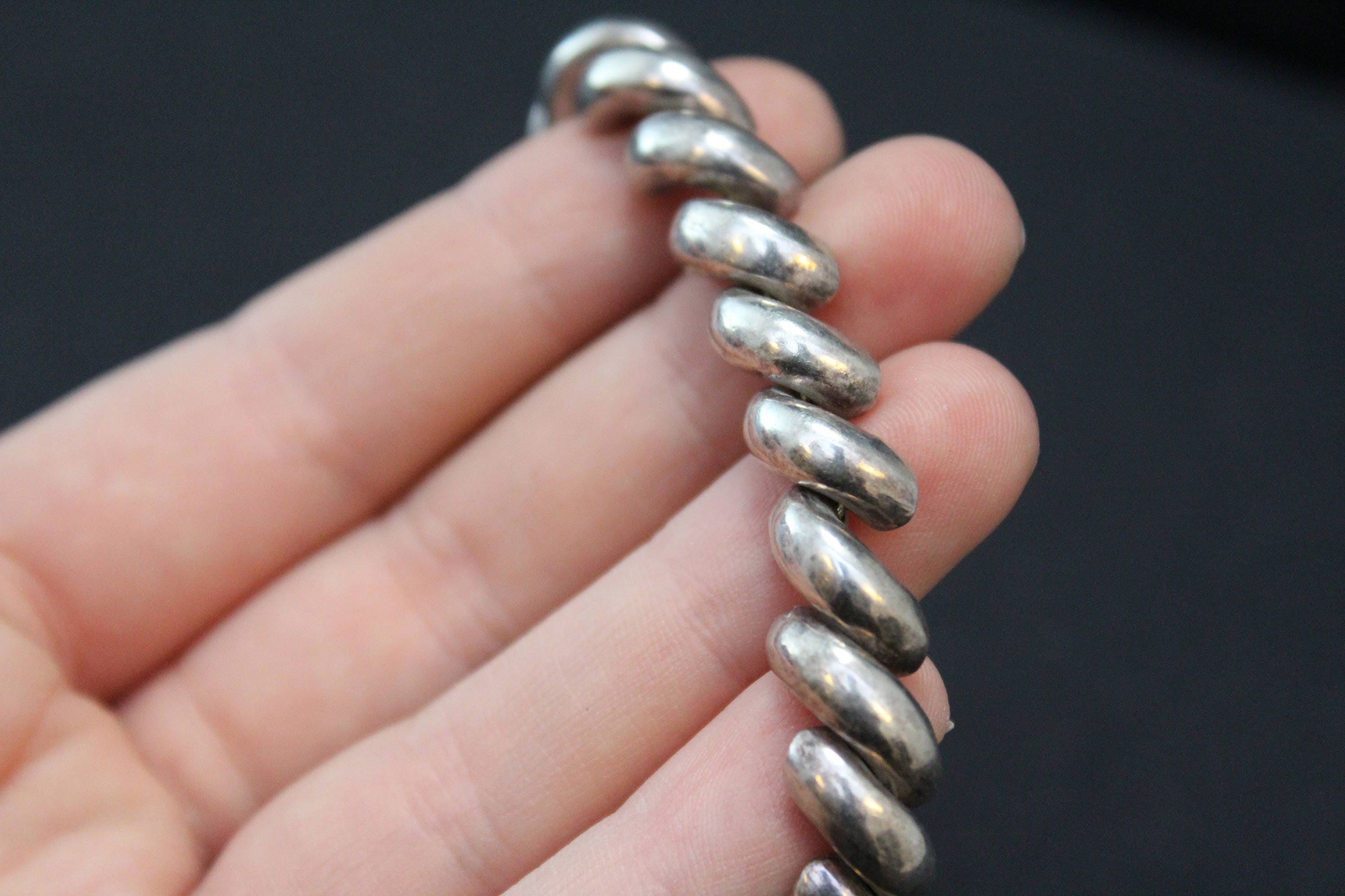 Silver San Marco Link Bracelet, Italian Silver San Marco Bracelet ...