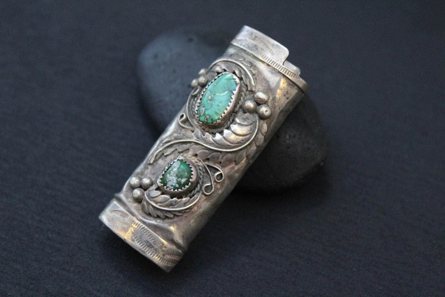 Sterling Silver and Turquoise BIC Lighter Sleeve, Sterling Bic Lighter ...