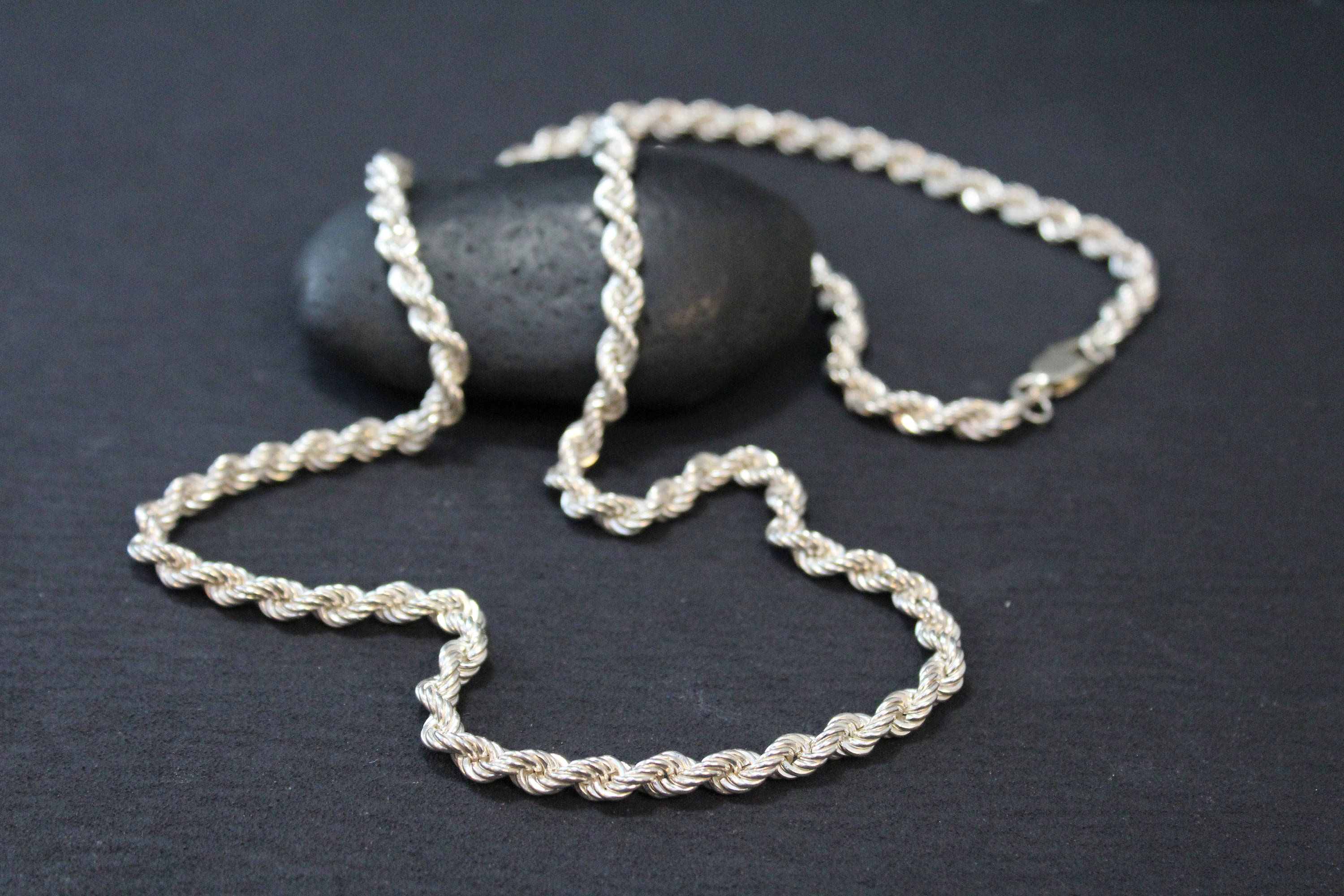 Heavy Sterling Silver Italian Rope Chain, Sterling Rope Chain, Long ...