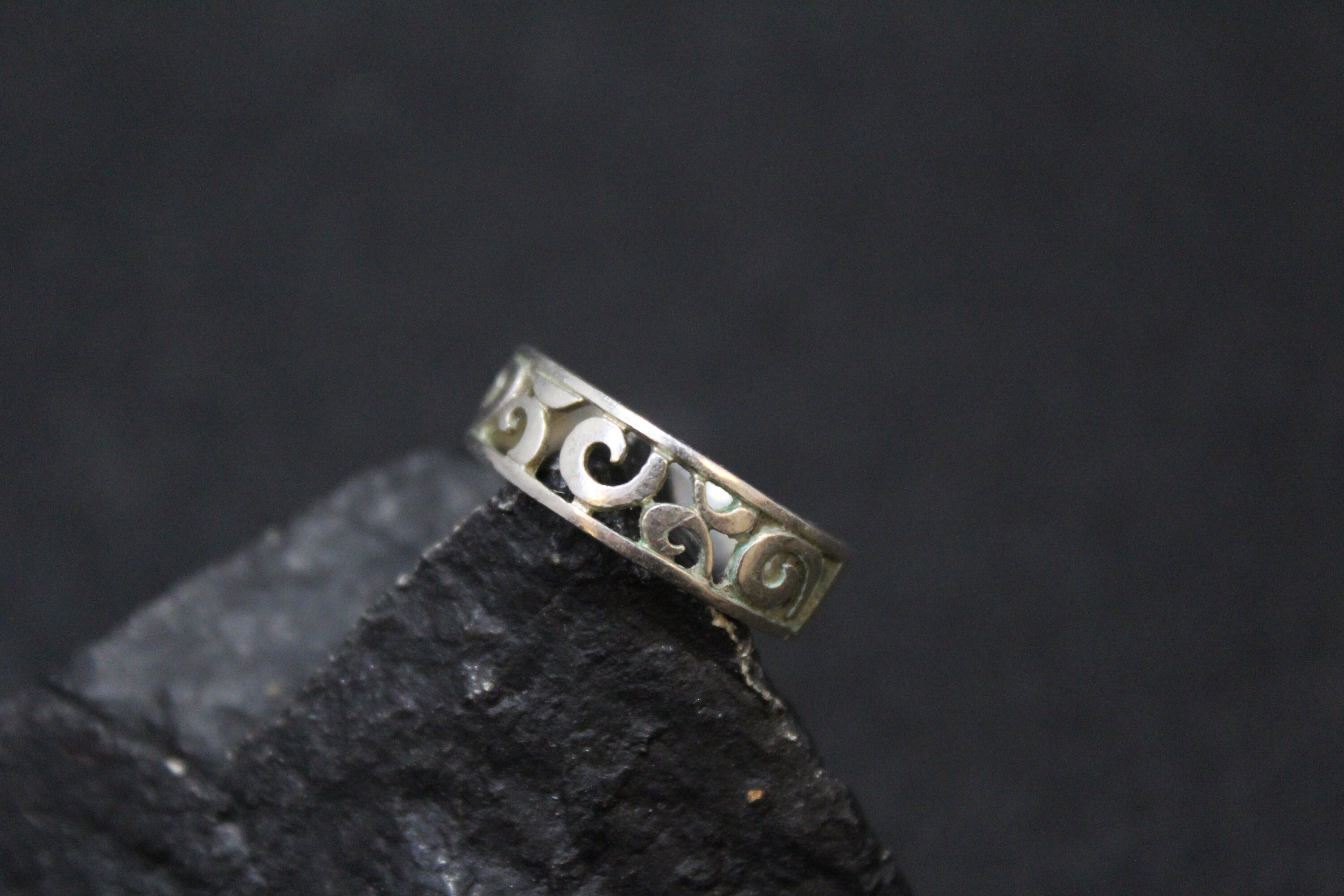 Sterling Silver Cut Out Swirl Ring, Sterling Swirl Ring, Simple ...