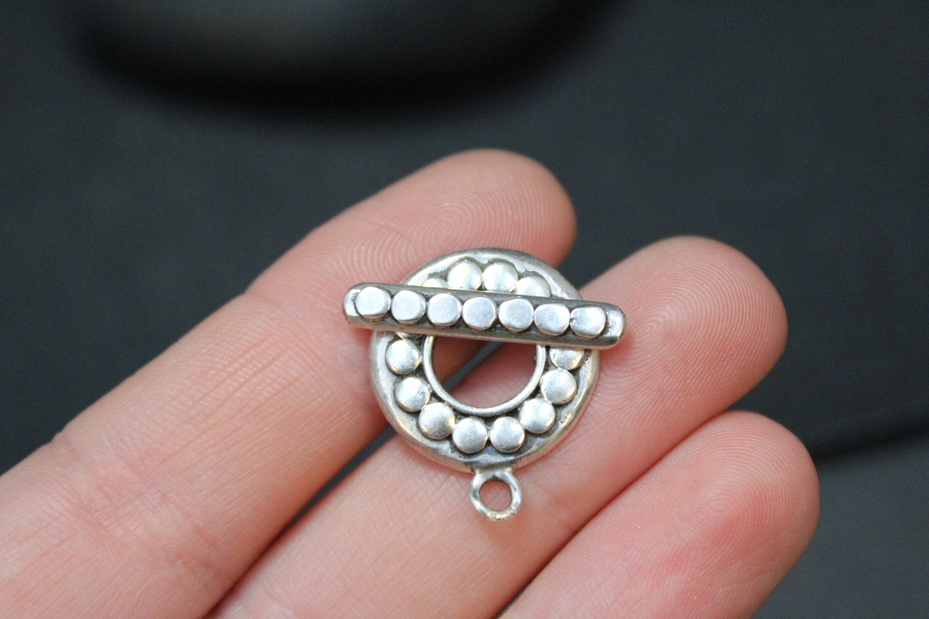 Ornate Sterling Silver Two Piece Circle Clasp, Sterling Silver Clasp ...