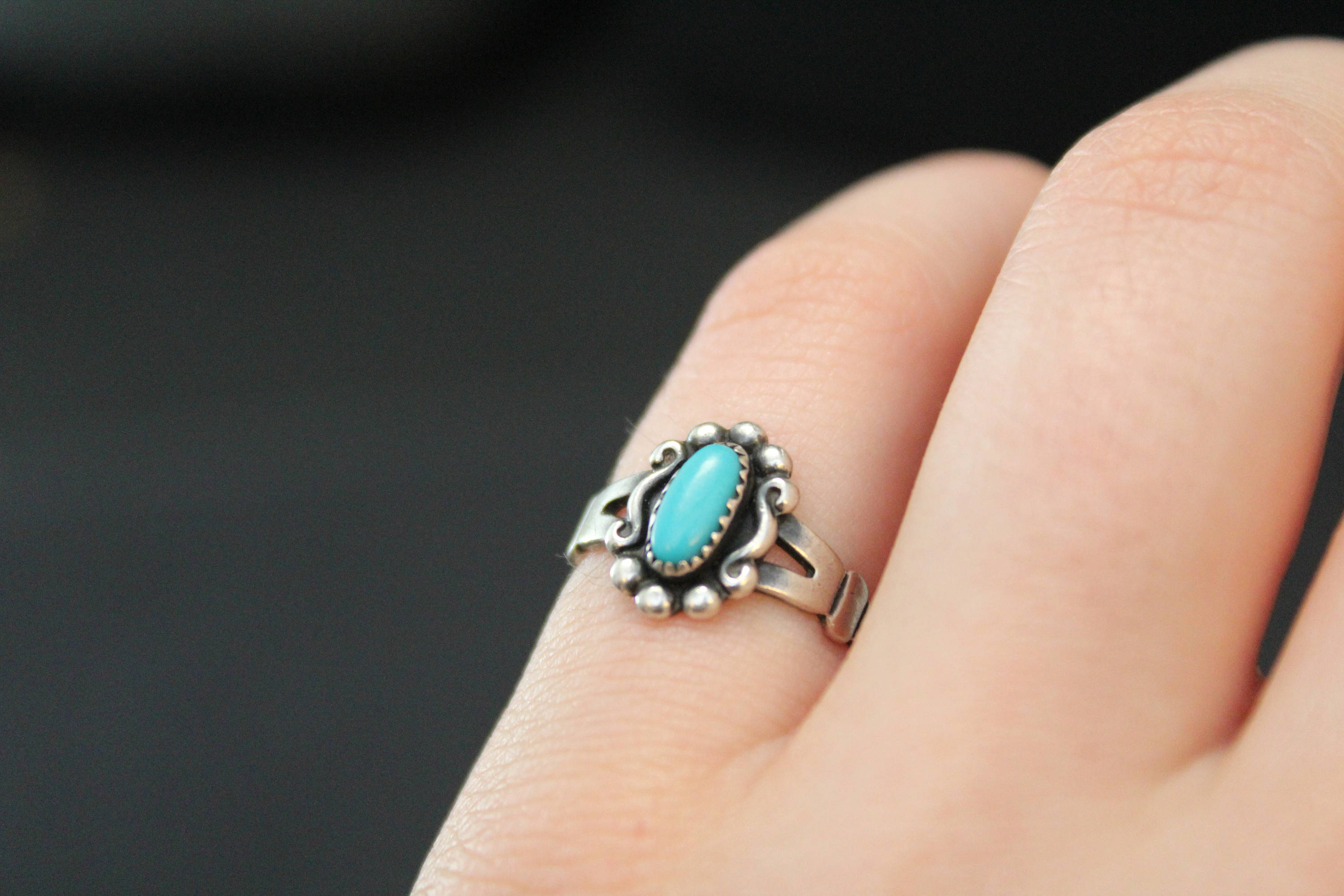 Sterling Silver Native American Navajo Pinky Ring, Navajo Turquoise ...