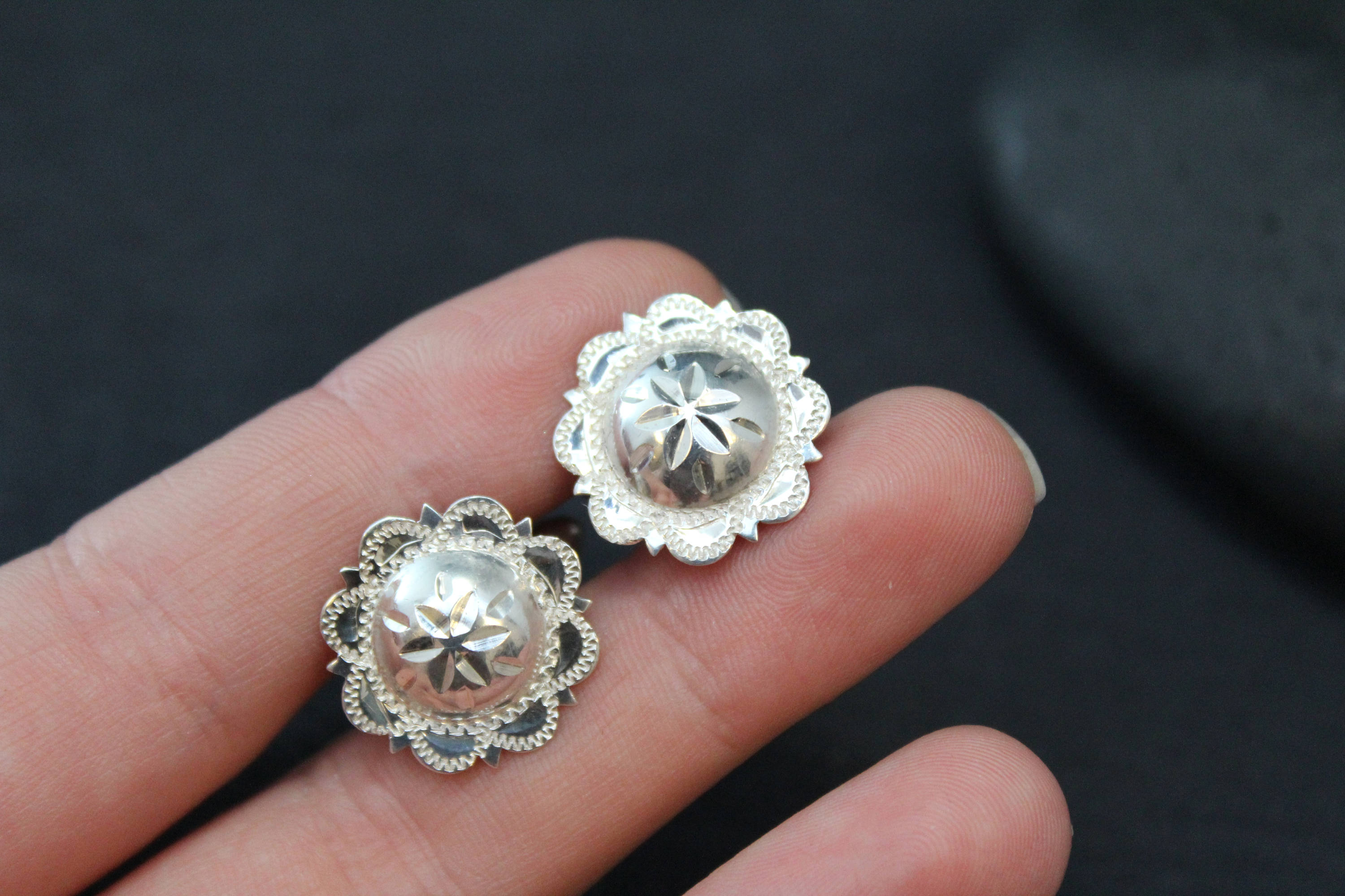 Sterling Silver Mexican Concho Cuff Links, Sterling Silver Concho ...