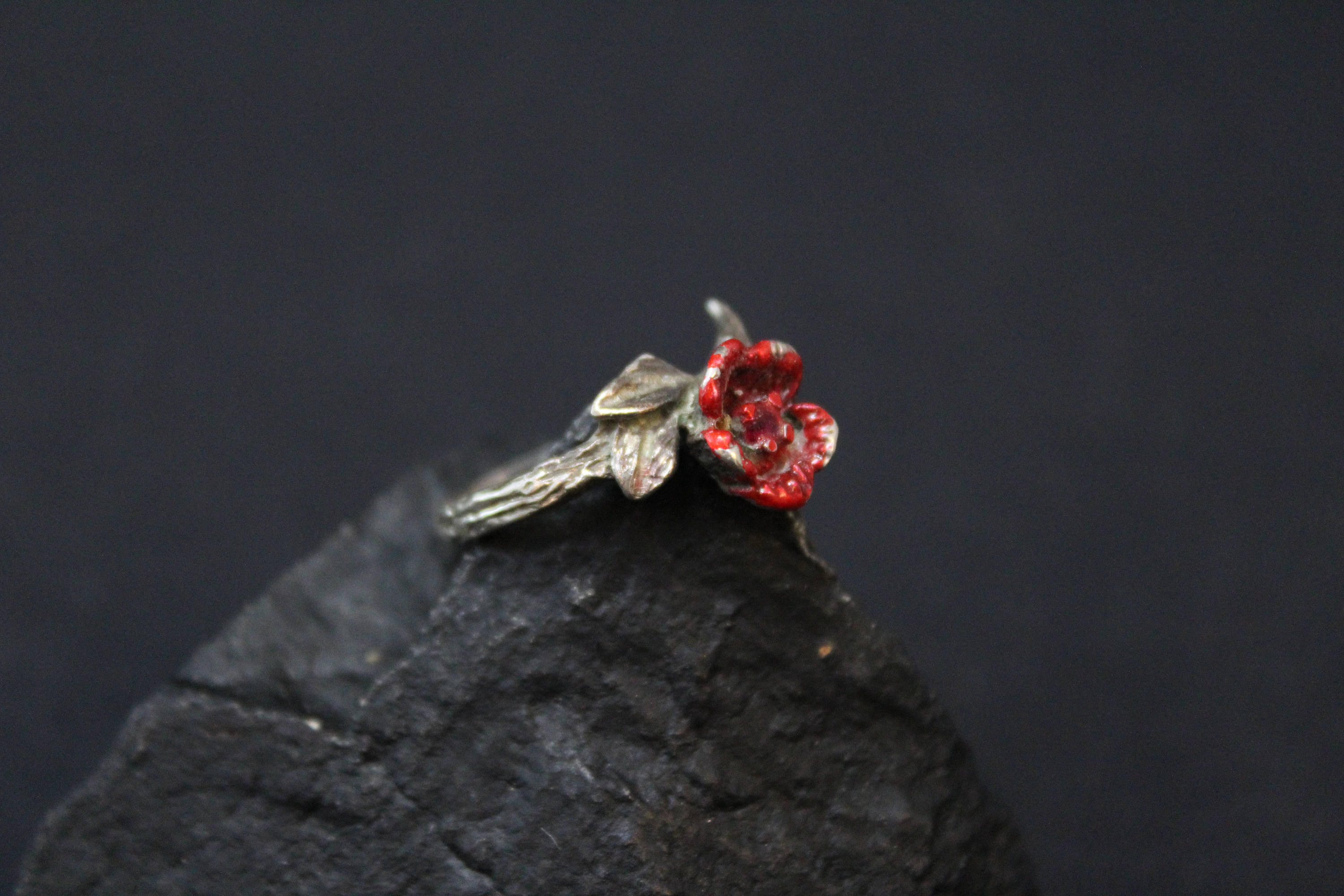 Sterling Silver Red Rose Ring, Sterling Rose Ring, Sterling Silver ...