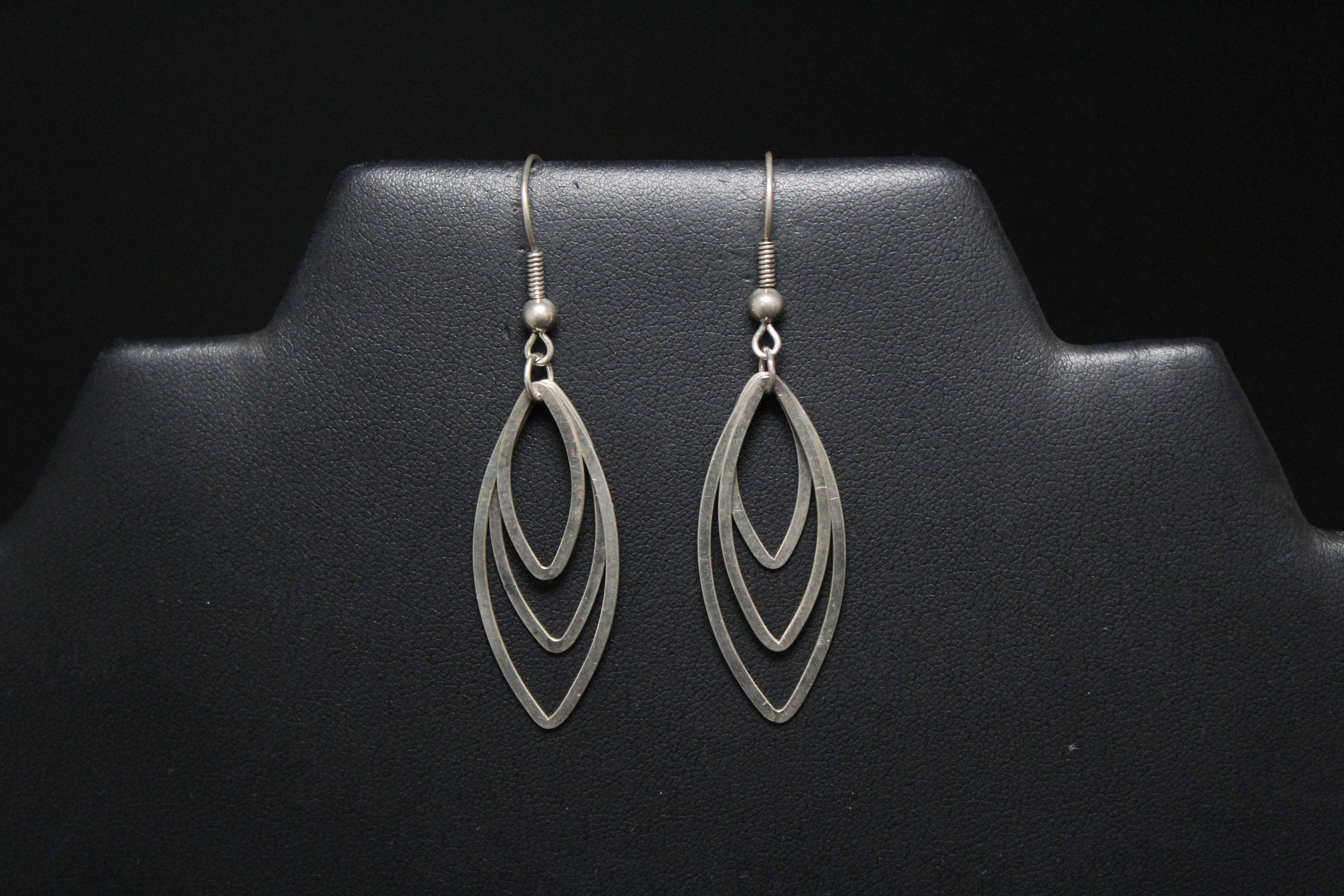 Sterling Silver Abstract Leaf Dangle Earrings, Lightweight Sterling ...