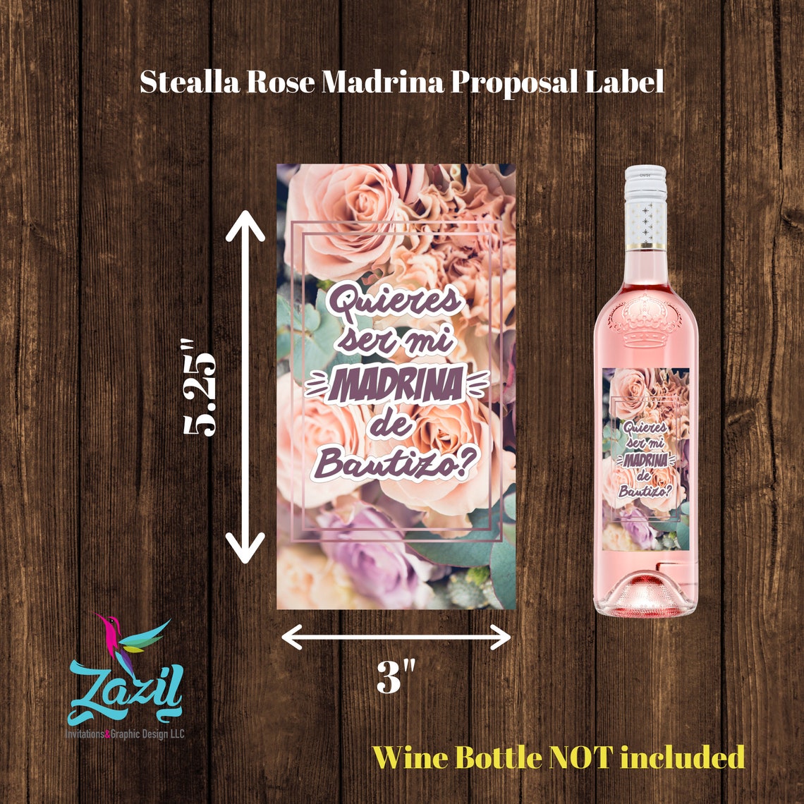Stella Rose Madrina Proposal Label Propuesta Para Madrina | Etsy