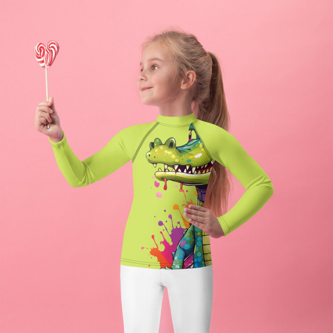 Kids'crocodile Print Rashguard Sun Protection Swimwear for Boys and ...