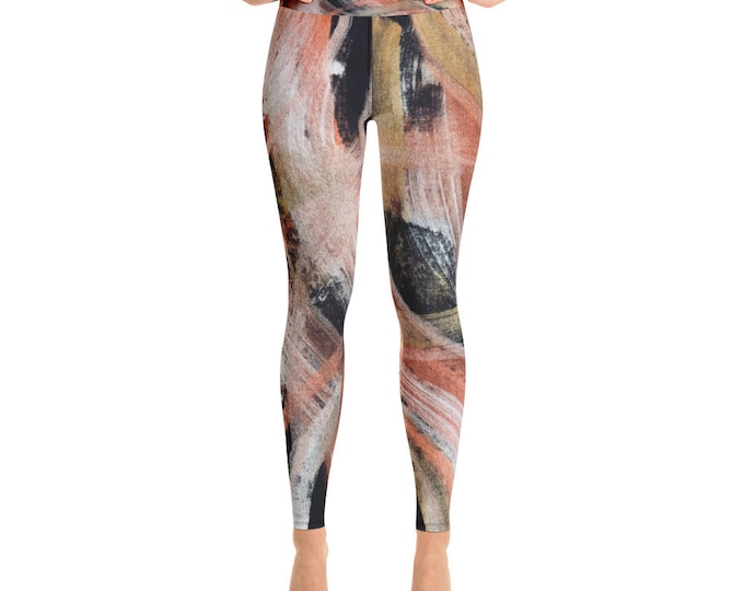 Pattern Flamingo Footless Leggings, Stretchable Cyclyng Leggings Leafy ...