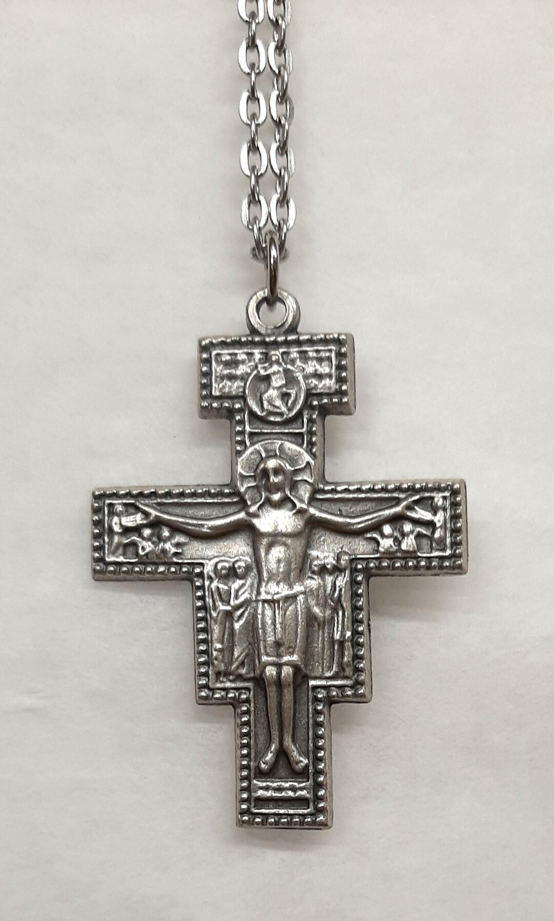 Handsome Etch Detailed San Damiano Crucifix Catholic Cross Religious ...