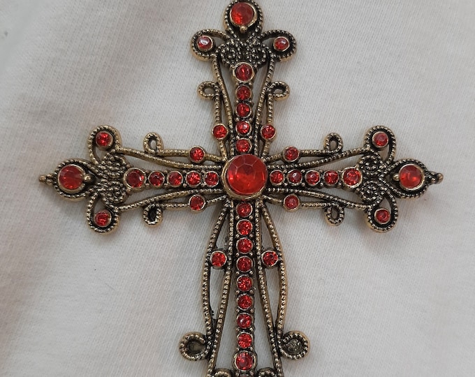 Delightful Large Filigreed Openwork Lacy Swirled Ruby-red Colorred ...