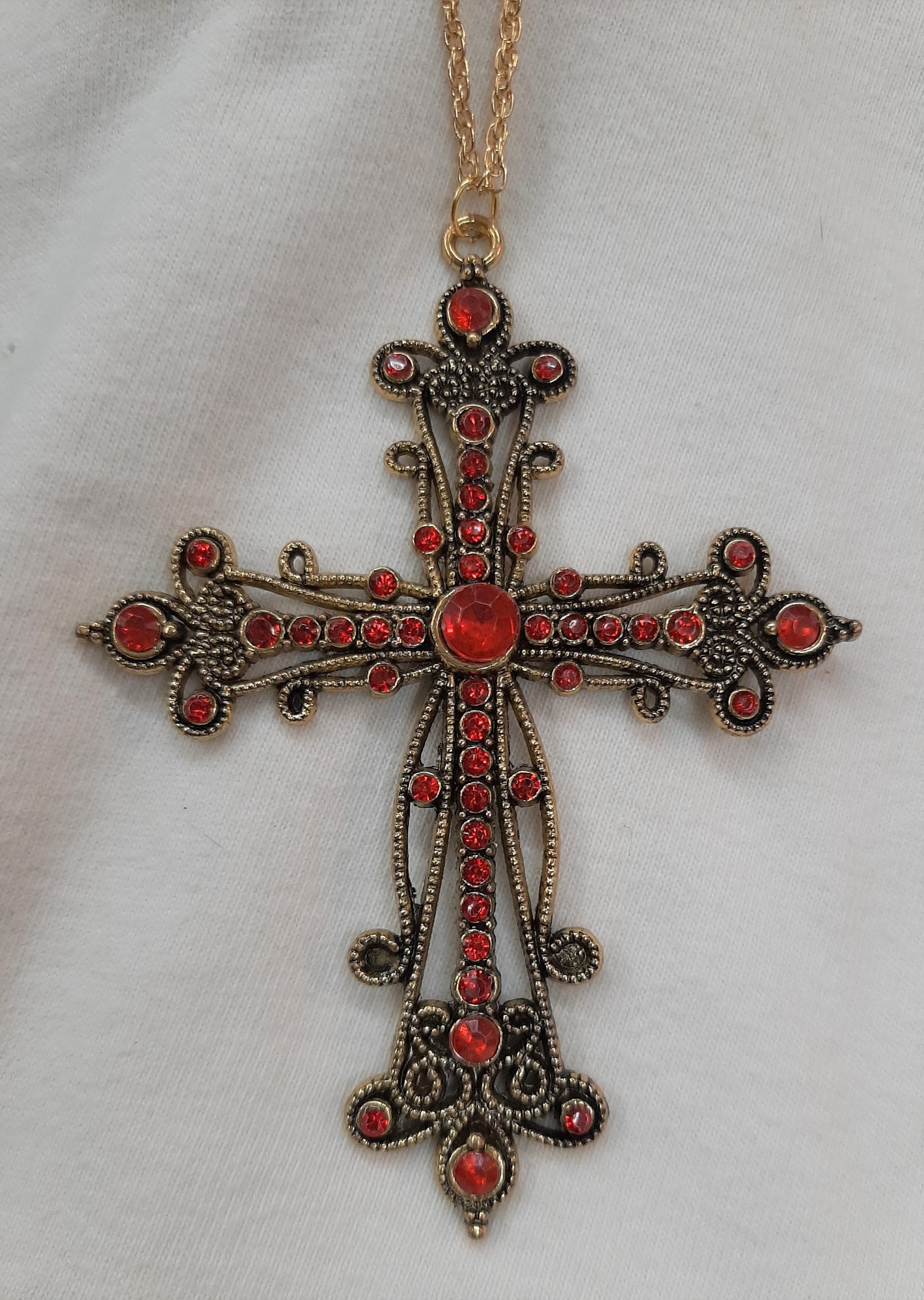 Delightful Large Filigreed Openwork Lacy Swirled Ruby-red Colorred ...