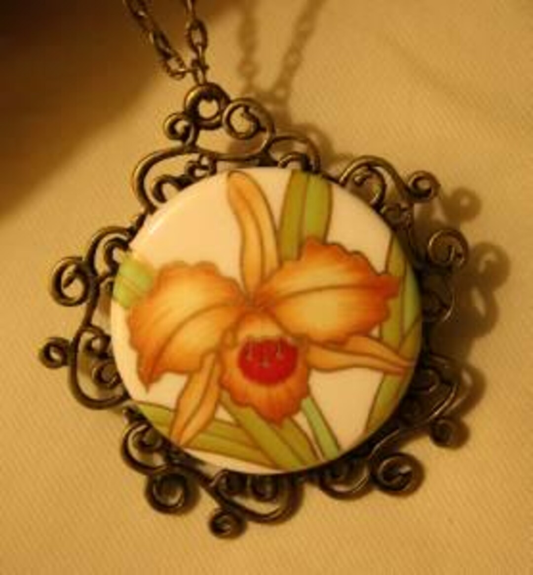 Gorgeous Large Scrolled Rim Colorful Round Porcelain Ceramic Iris Lily ...