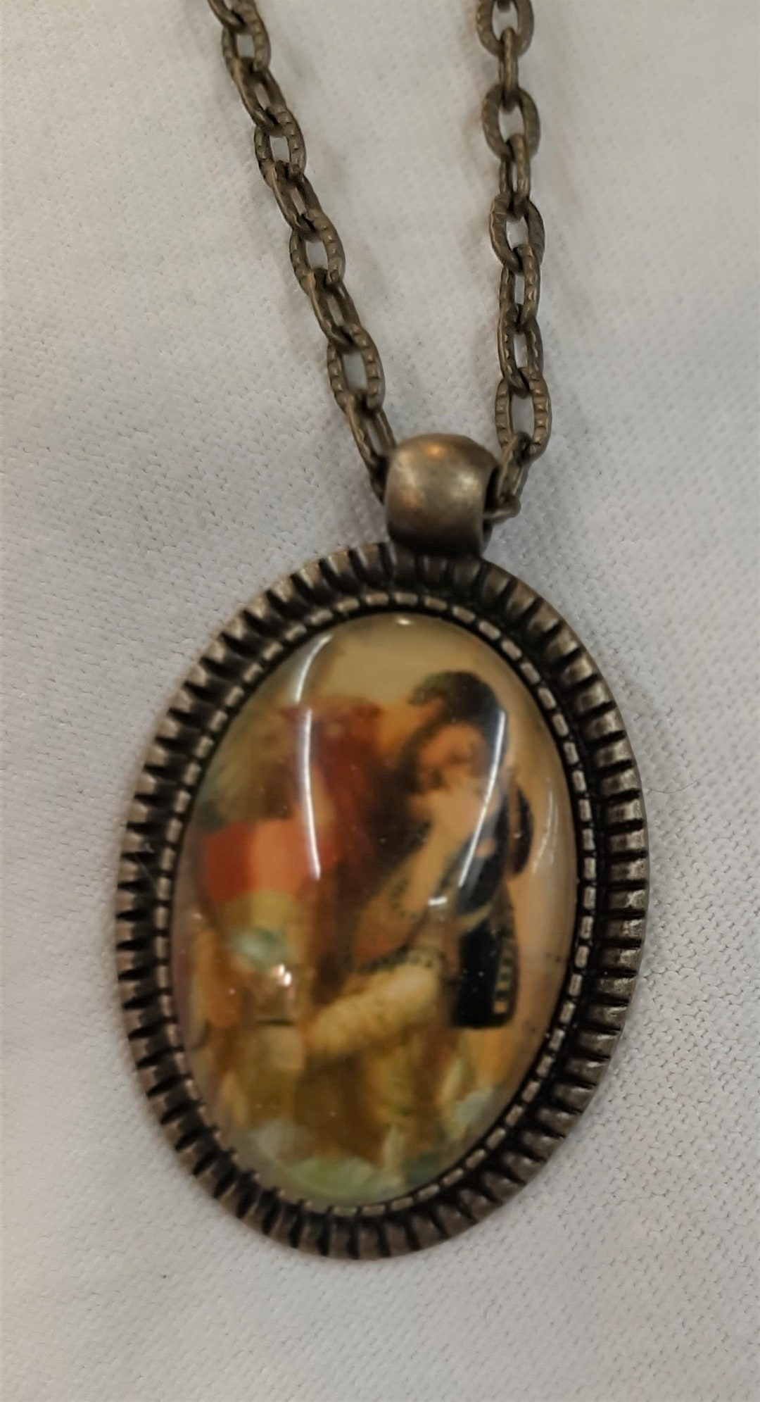 Handsome Oval Ridged Courting Renaissance Lady & Her Knight Cameo ...