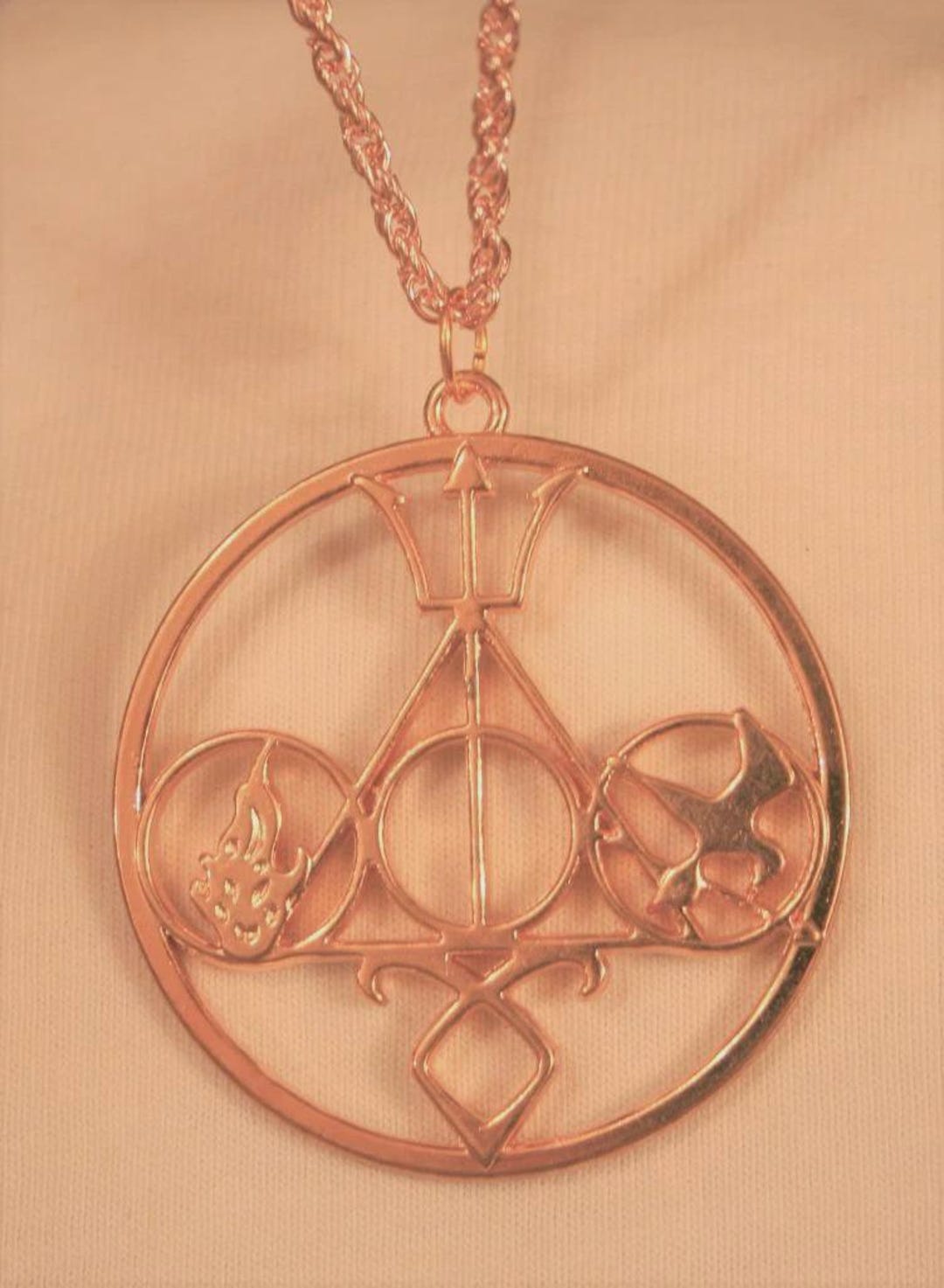 Striking Holy Trinity Fire of the Holy Spirit Shiny Openwork Goldtone ...