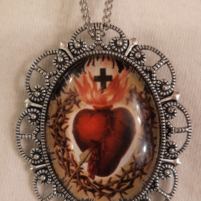Flaming Sacred Heart - Etsy
