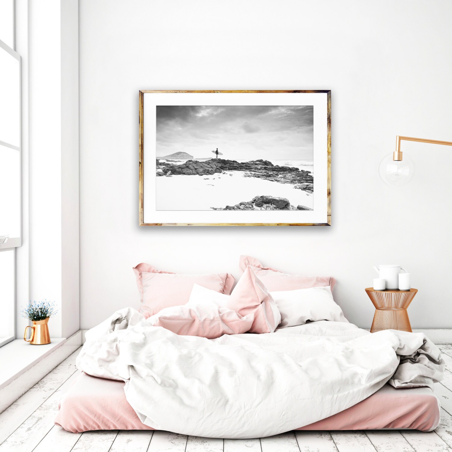 Surf Decor Black and White Beach Art Surf Art Print Surfing | Etsy