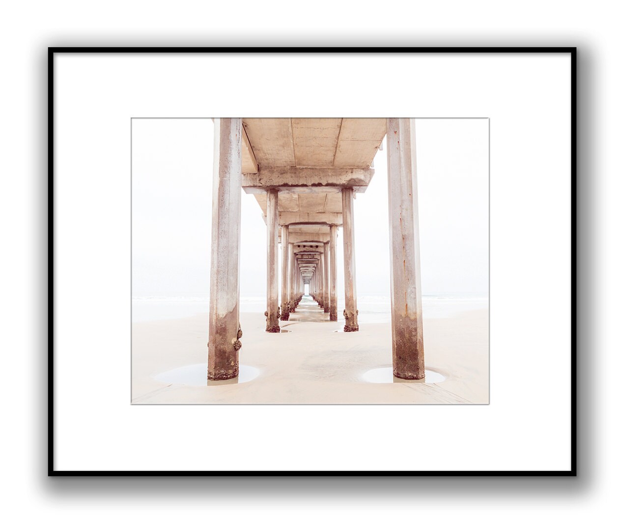 Minimalist Art White Print Neutral Beach Decor Pier - Etsy