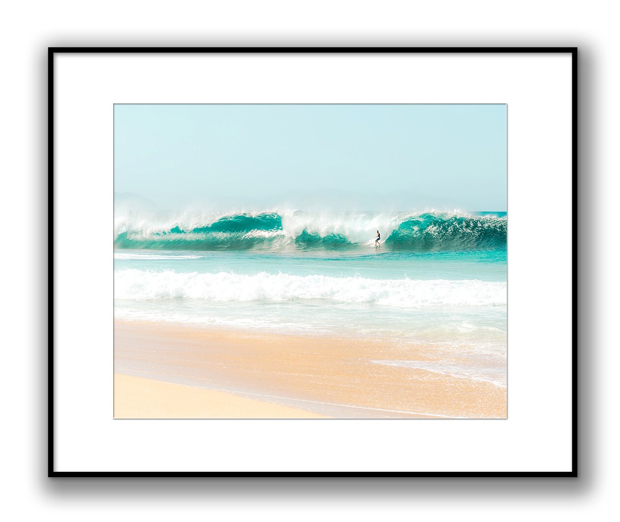 Bright Aqua Beach Decor, Aqua Waves, Surf Photography, Tropical Print ...