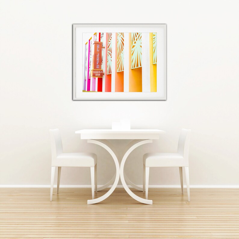 Bar Decor Colorful Wall Art Palm Springs Print Mid Century | Etsy