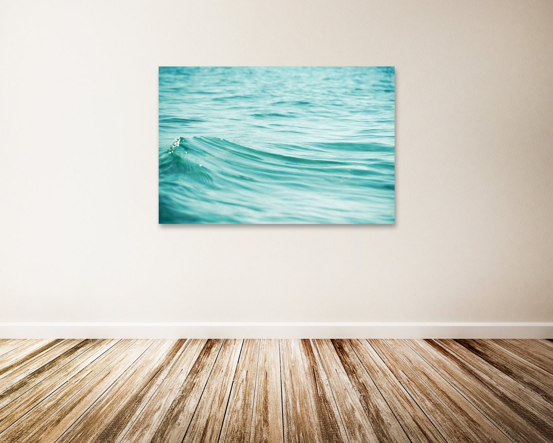 Water Canvas Print, Large Beach Canvas Art, Teal Wall Decor, Wave ...